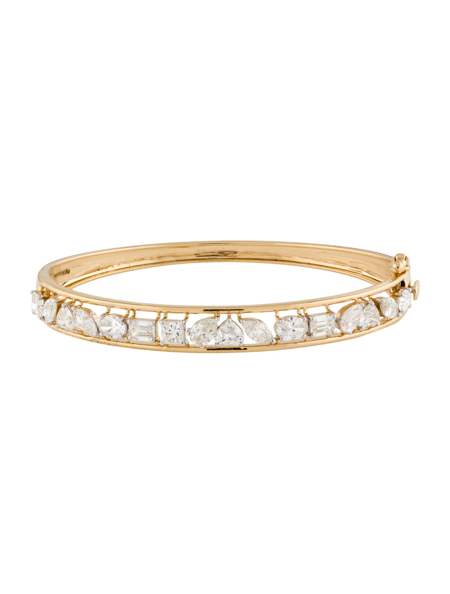 Bracelet 18K Diamond Bangle - 18K Yellow Gold Bangle, Bracelets ...