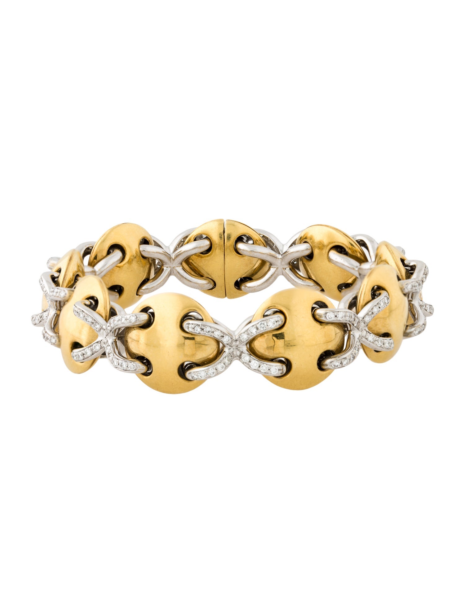 Bracelet 18K 1.80ctw Diamond X Link Bracelet - 18K Yellow Gold Link ...