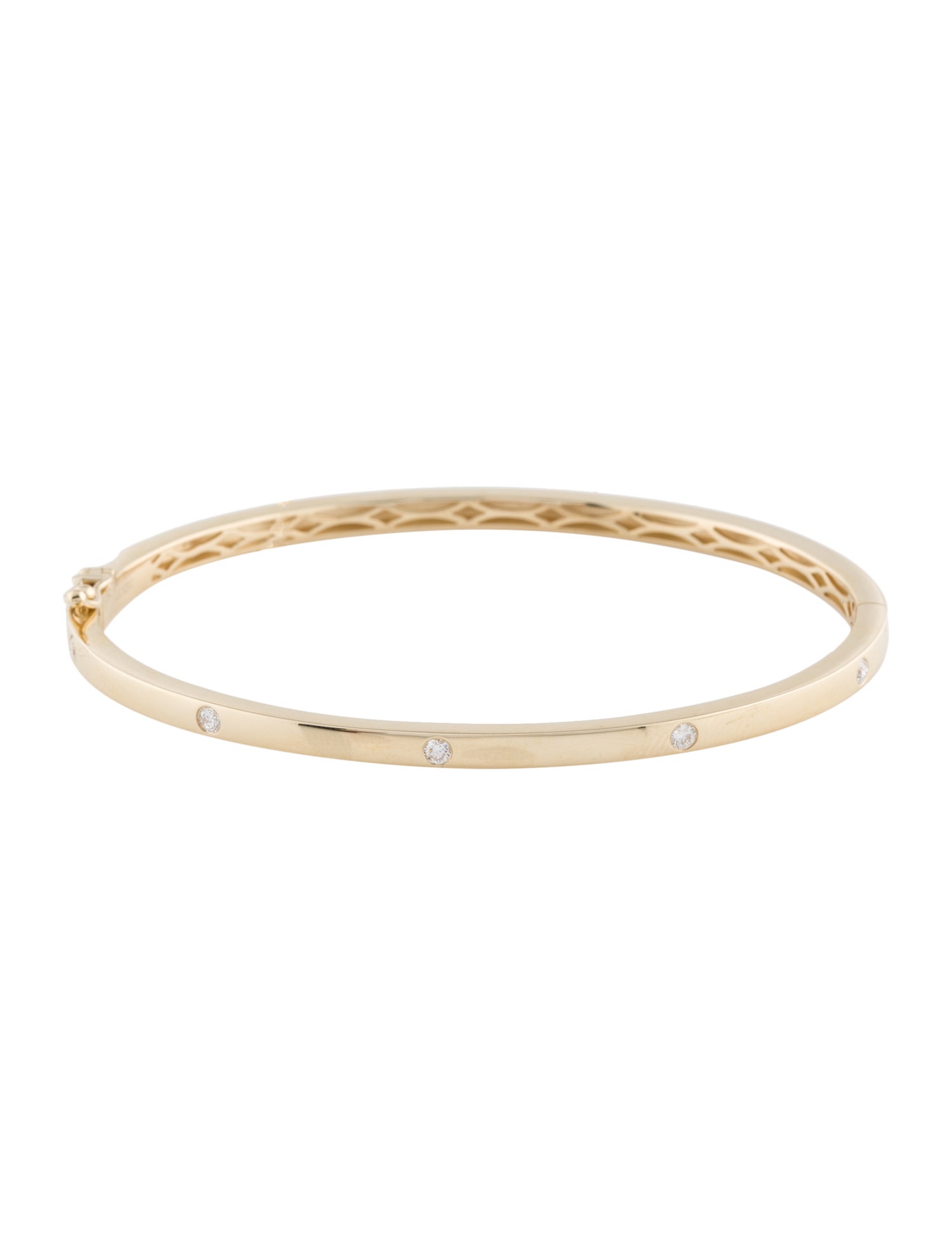 Bracelet 14K Diamond Bangle Bracelet - 14K Yellow Gold Bangle ...