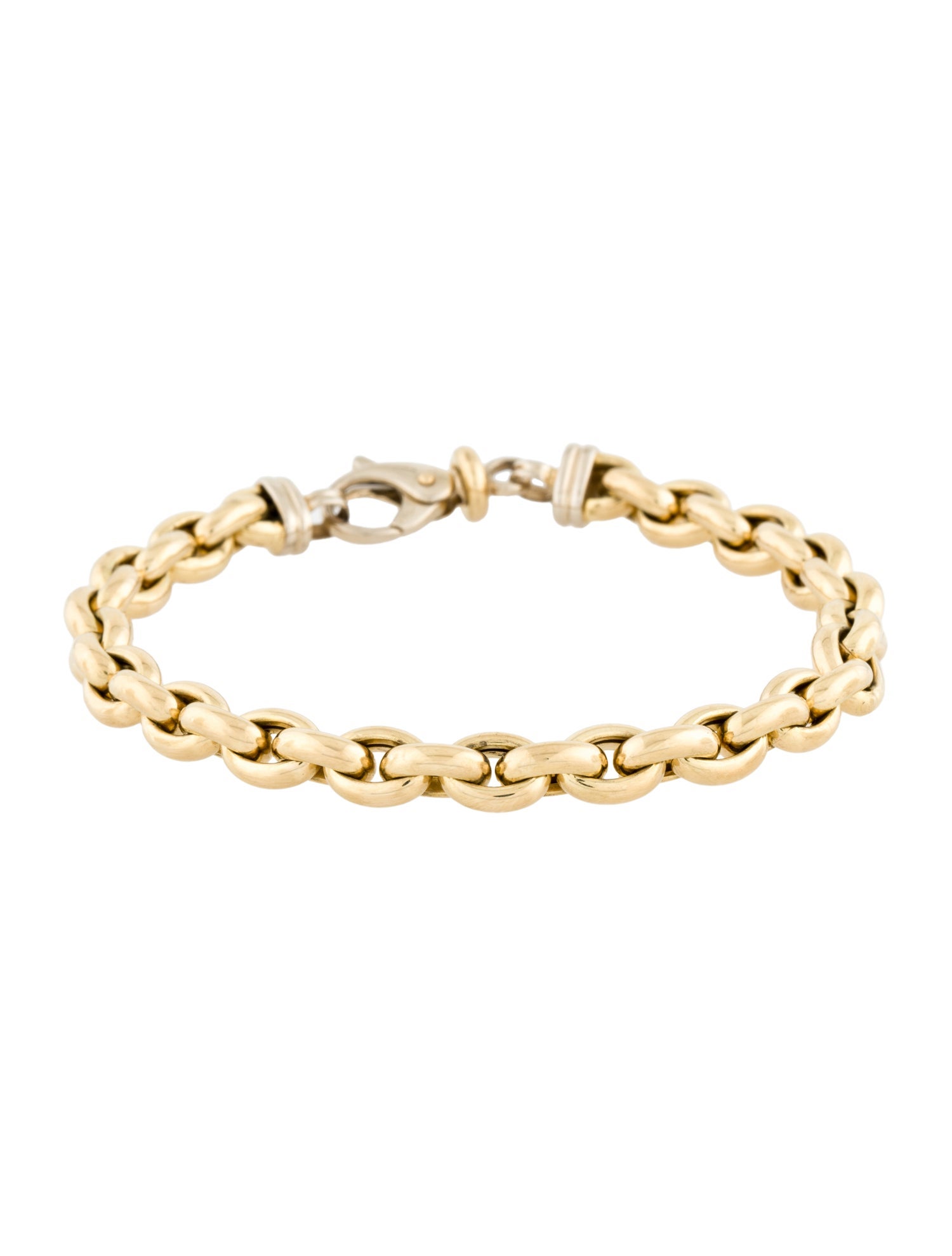Bracelet 18K Rolo Link Bracelet - 18K Yellow Gold Link, Bracelets ...
