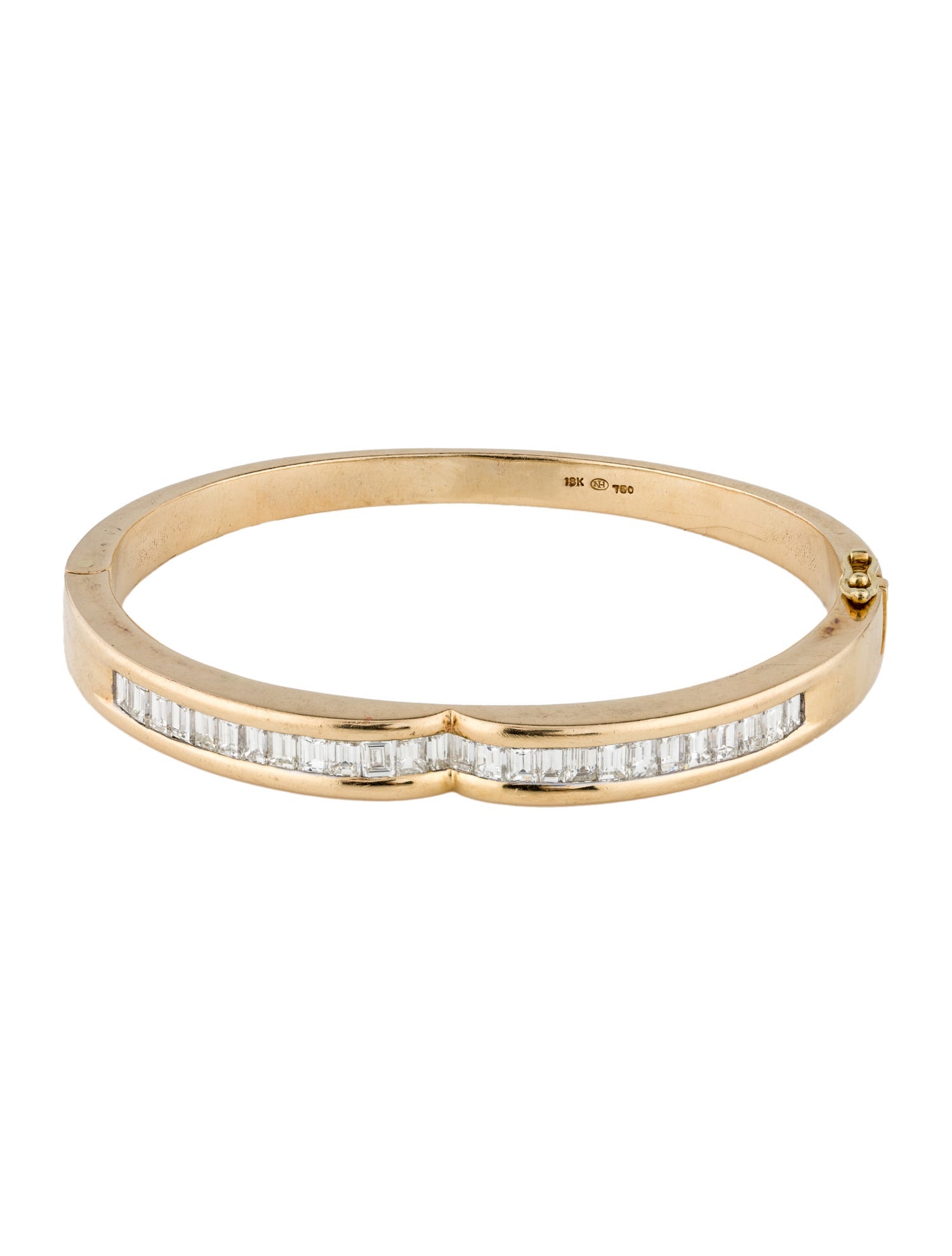 Bracelet 18K Diamond Bangle - 18K Yellow Gold Bangle, Bracelets ...