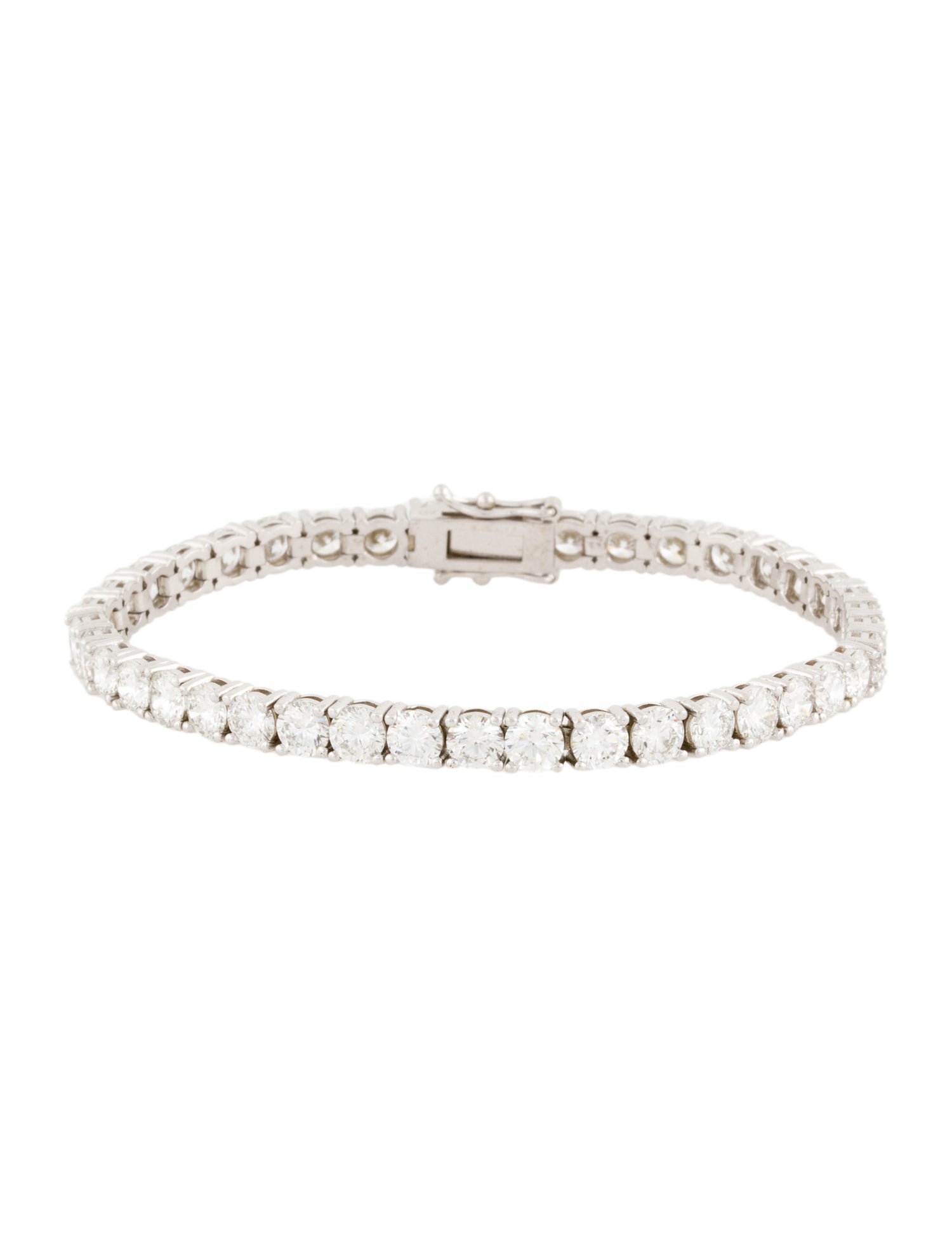 Bracelet 14K 12.00ctw Lab-Grown Diamond Tennis Bracelet - Rhodium-Plated 14K White Gold Link ...