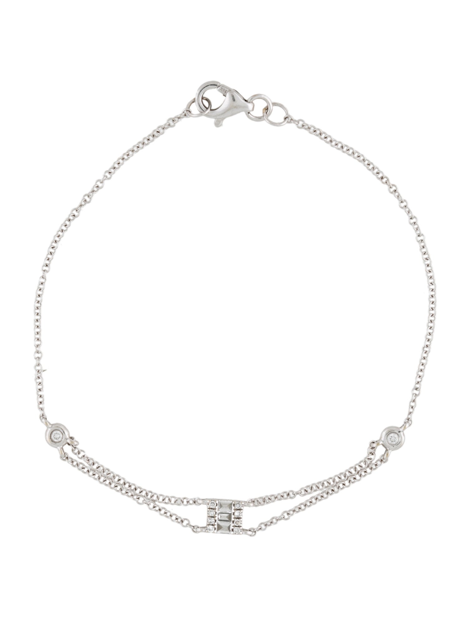 Bracelet 14K Diamond Station Bracelet - 14K White Gold Station ...