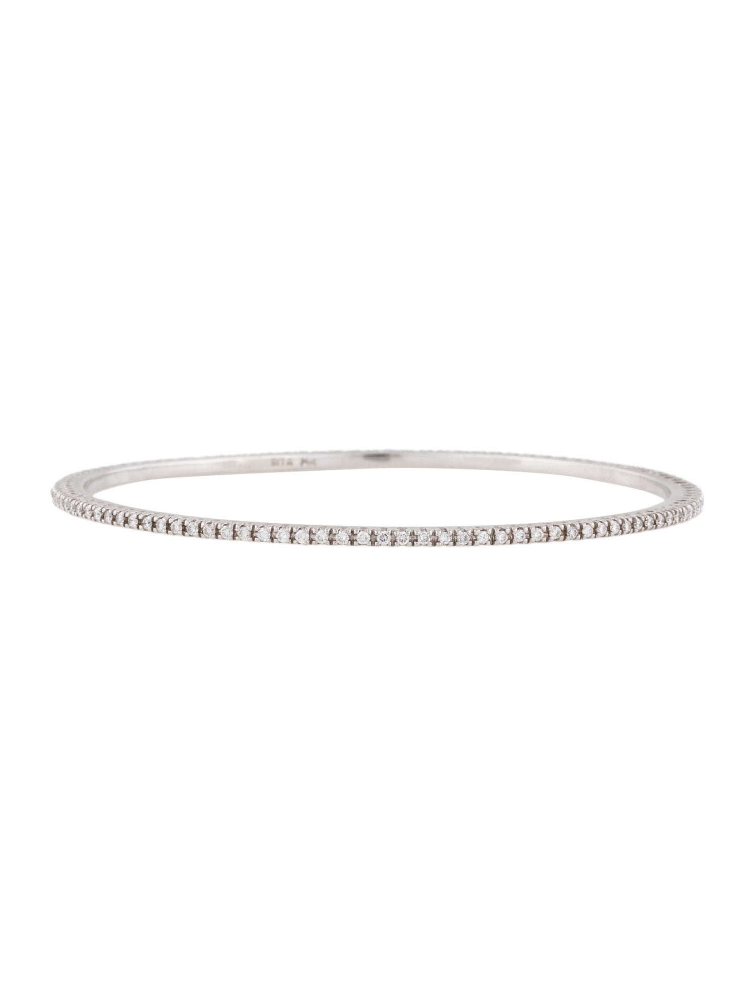 Bracelet 14K Diamond Eternity Bangle - 14K White Gold Bangle, Bracelets ...