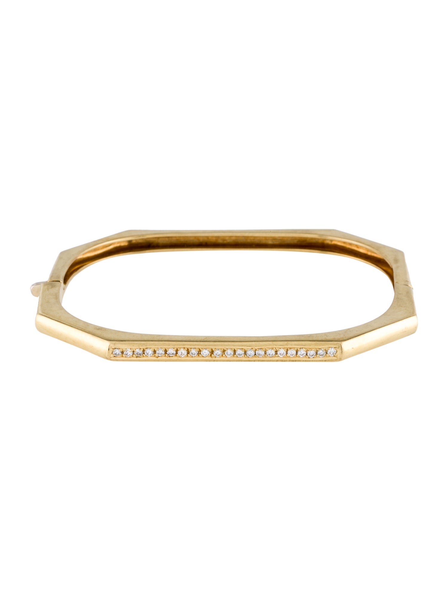 Bracelet 18K Diamond Octagonal Bangle - 18K Yellow Gold Bangle ...