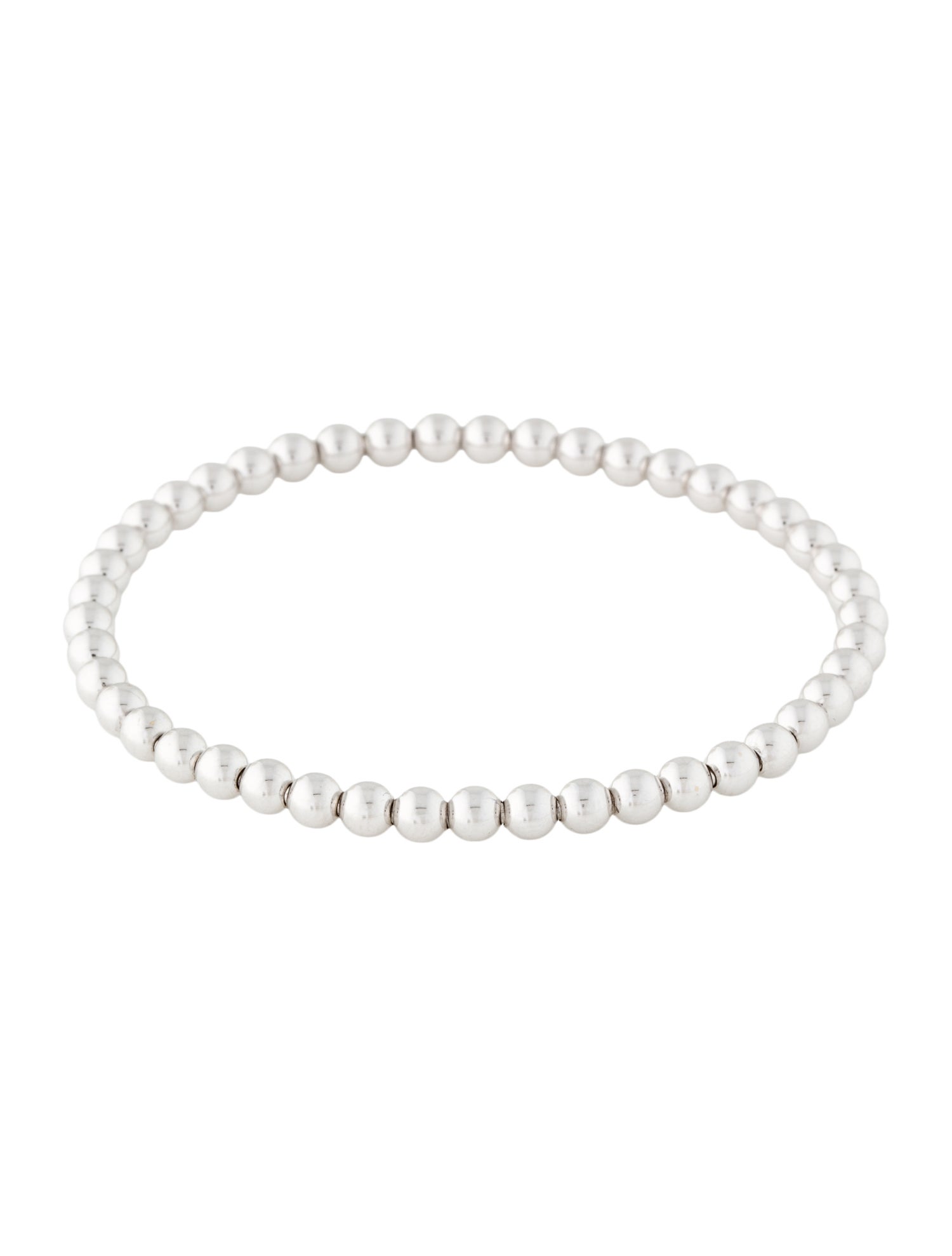 Bracelet 18K Polished Bead Expandable - Rhodium-Plated 18K White Gold ...