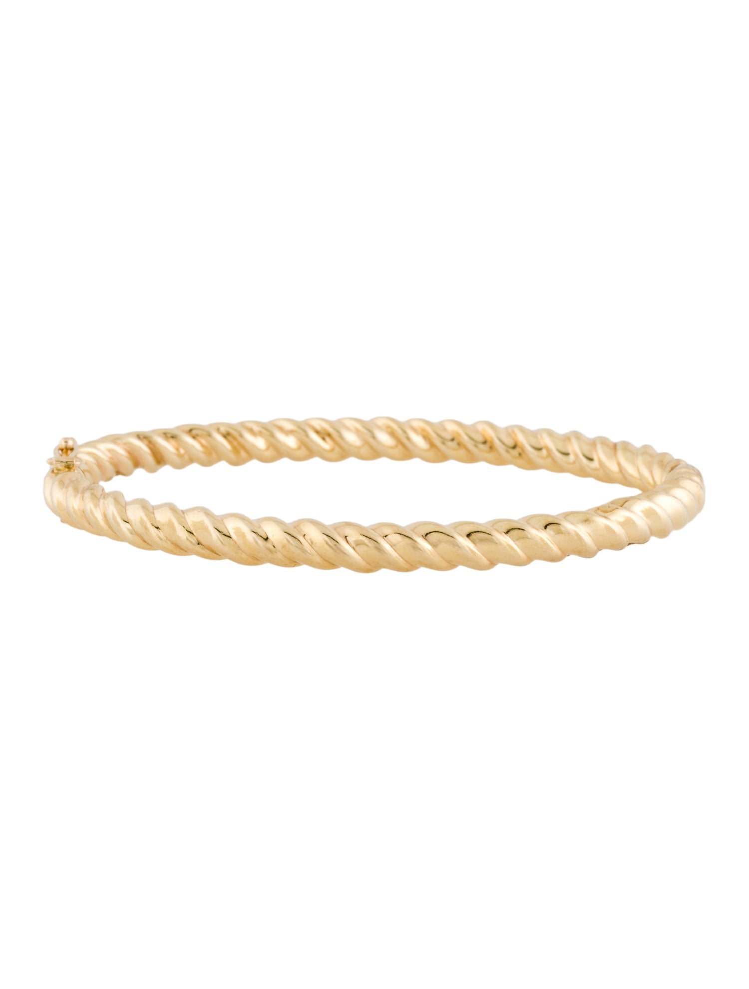 Bracelet 14K Twisted Bangle Bracelet - 14K Yellow Gold Bangle ...