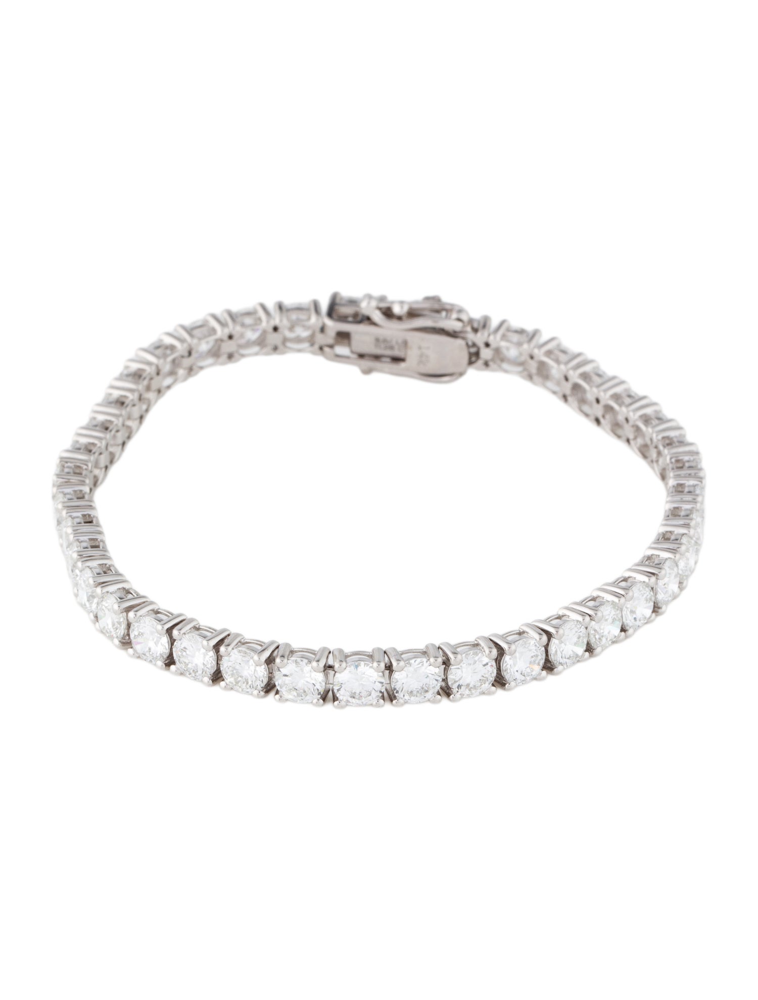 Bracelet 14K 11.25ctw Lab-Grown Diamond Tennis Link Bracelet - Rhodium-Plated 14K White Gold ...