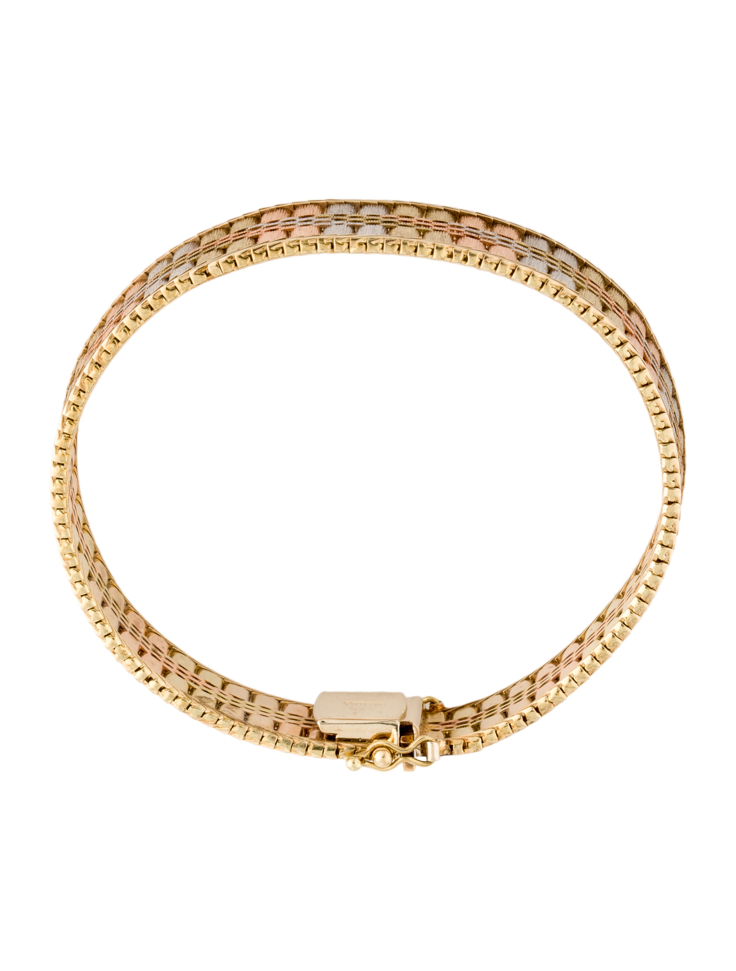 Bracelet 14K Tri-Color Link Bracelet - 14K Yellow Gold Link, Bracelets ...