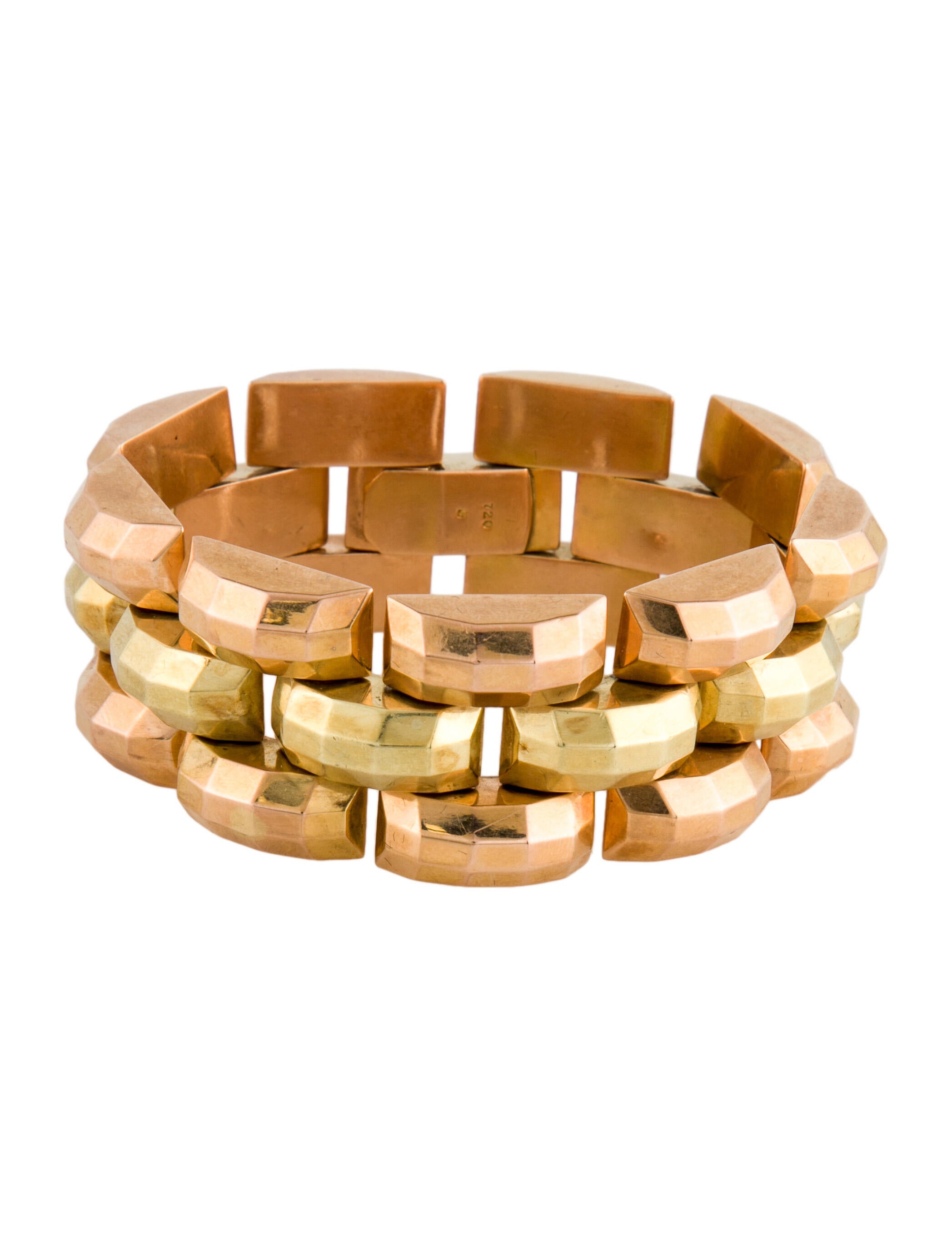 Bracelet 18K Two-Tone Large Link Bracelet - Gold, 18K Yellow Gold Link ...