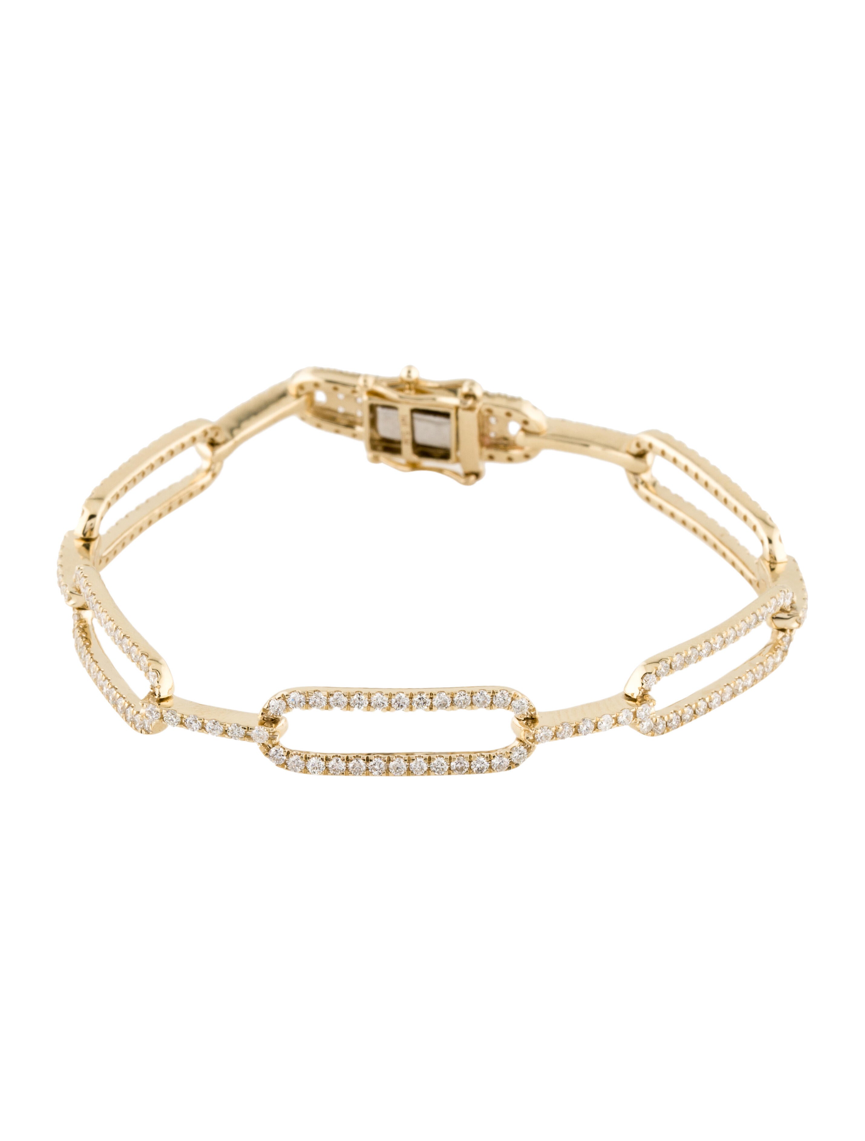 Bracelet 18K Diamond Link Bracelet - 18K Yellow Gold Link, Bracelets ...