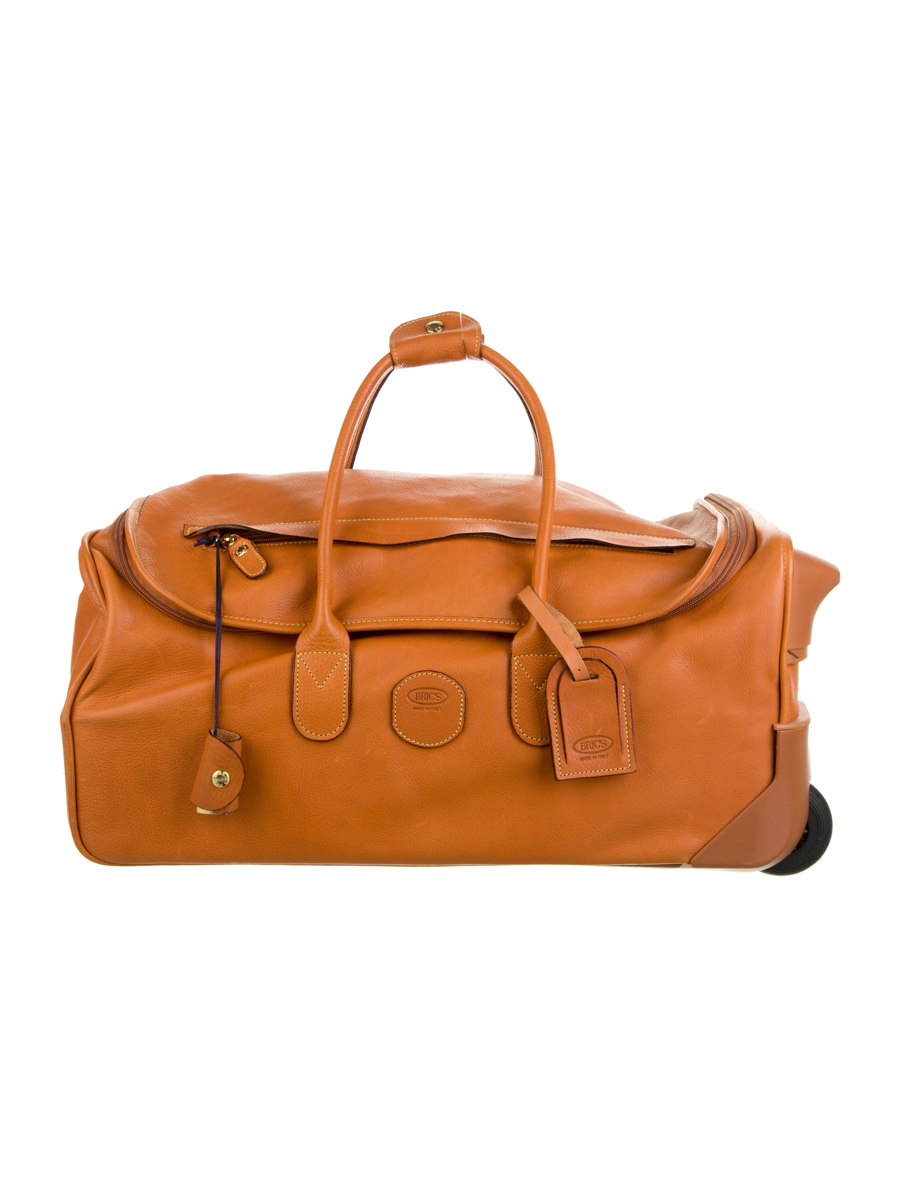 Bric's Leather Rolling Suitcase - Brown Suitcases, Luggage - BRC21186 ...