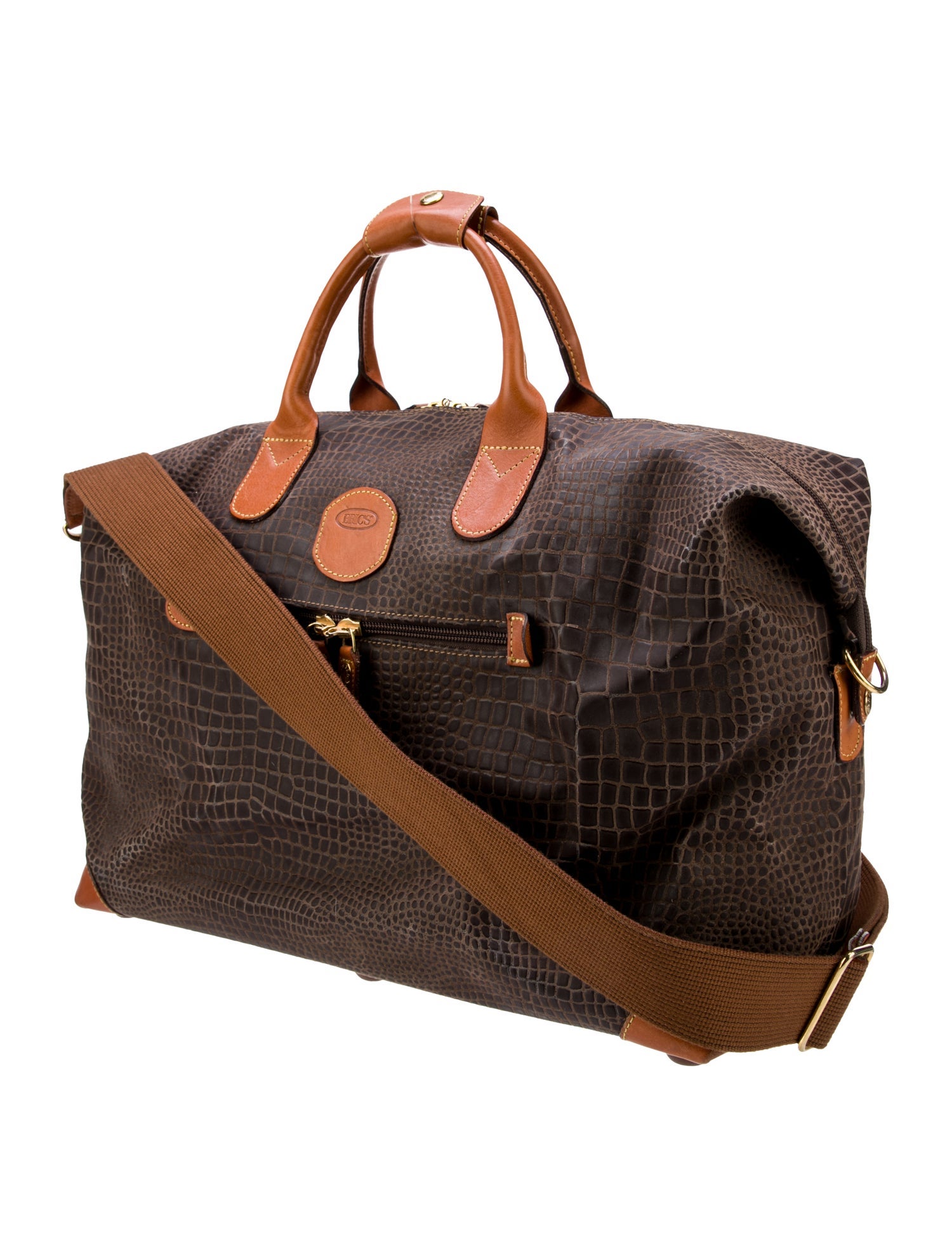 Bric's Embossed Leather Duffle Bag - Brown Luggage and Travel, Handbags ...