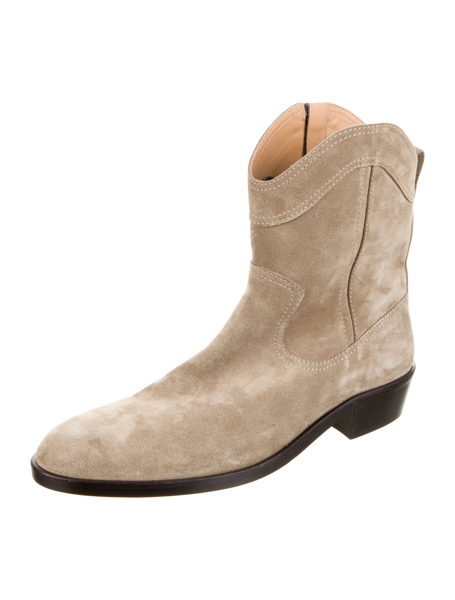 Brandon Maxwell Suede Western Boots - Neutrals Boots, Shoes ...