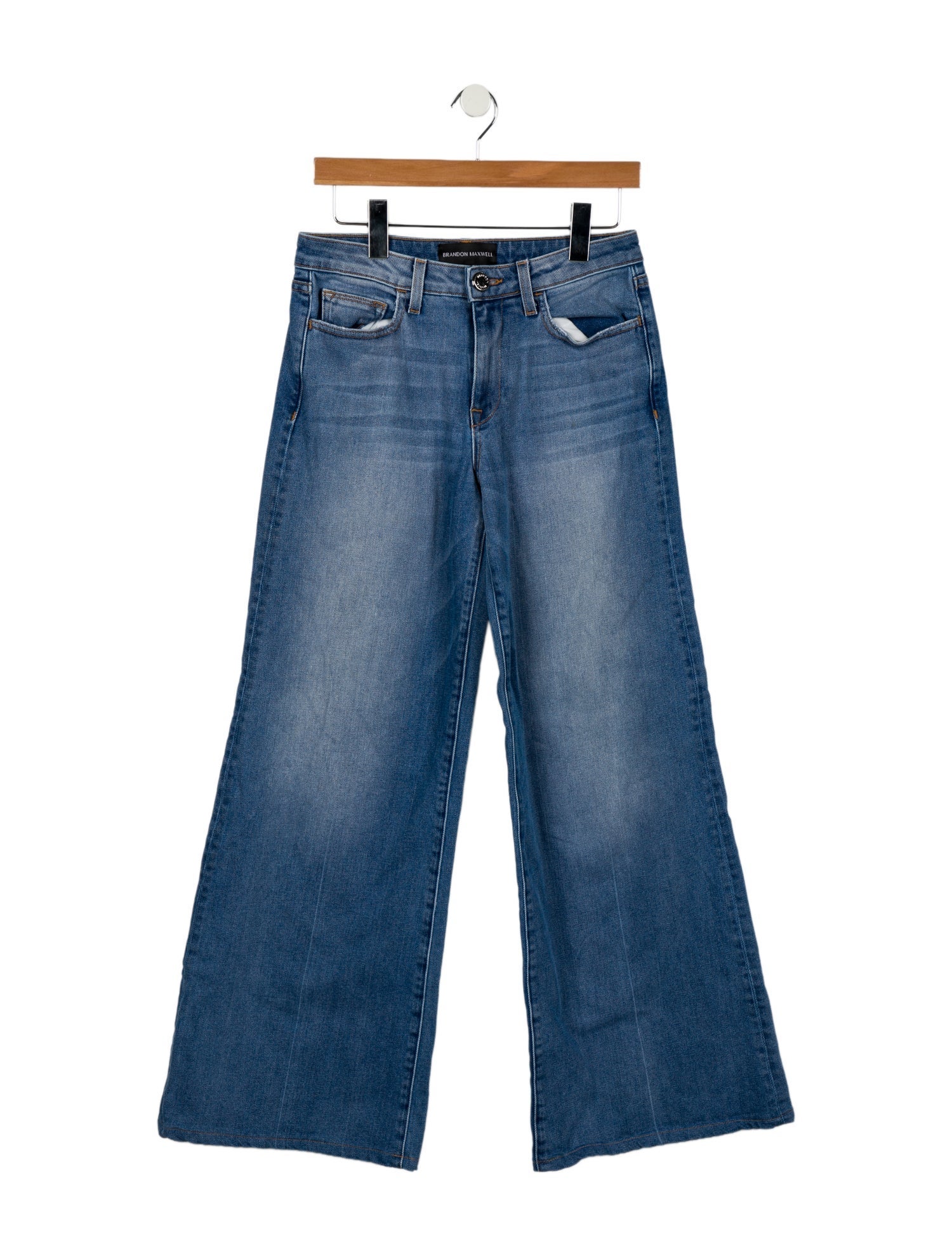 Brandon Maxwell Mid-Rise Wide Leg Jeans - Blue, 9" Rise Jeans, Clothing ...