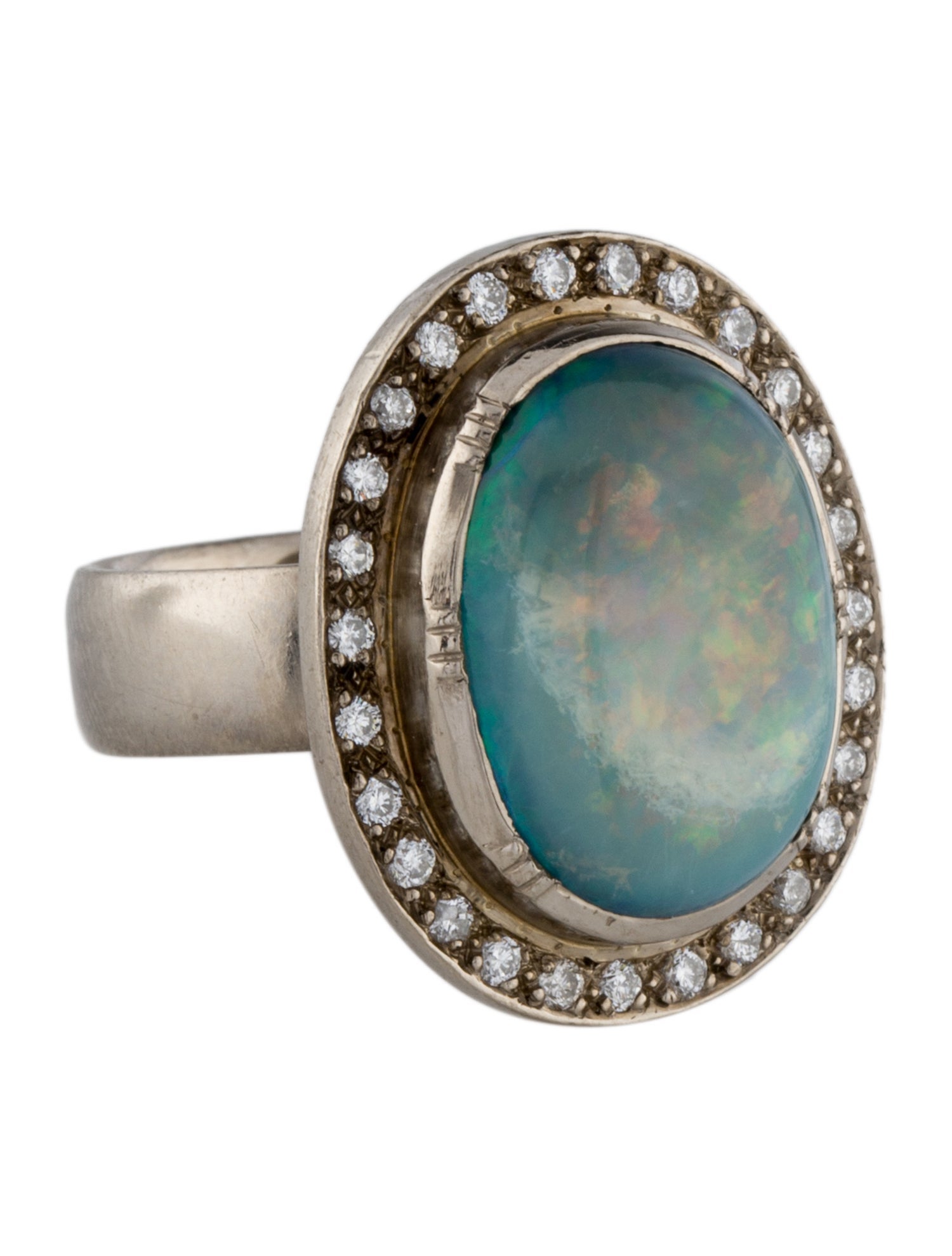 Brooke Gregson 18K Opal & Diamond Cocktail Ring - 18K White Gold ...