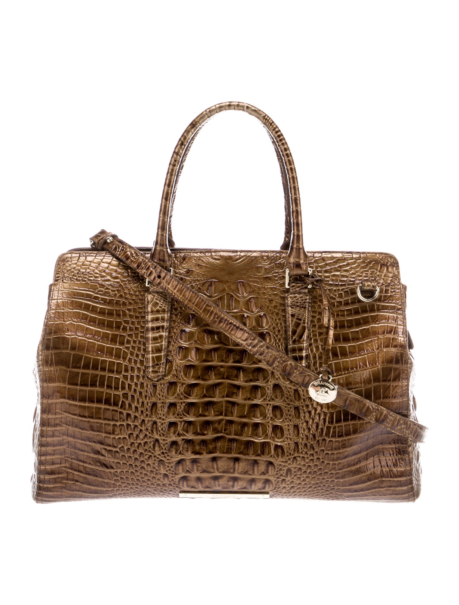 Brahmin Leather Top Handle Bag W/ Wallet - Brown Handle Bags, Handbags ...