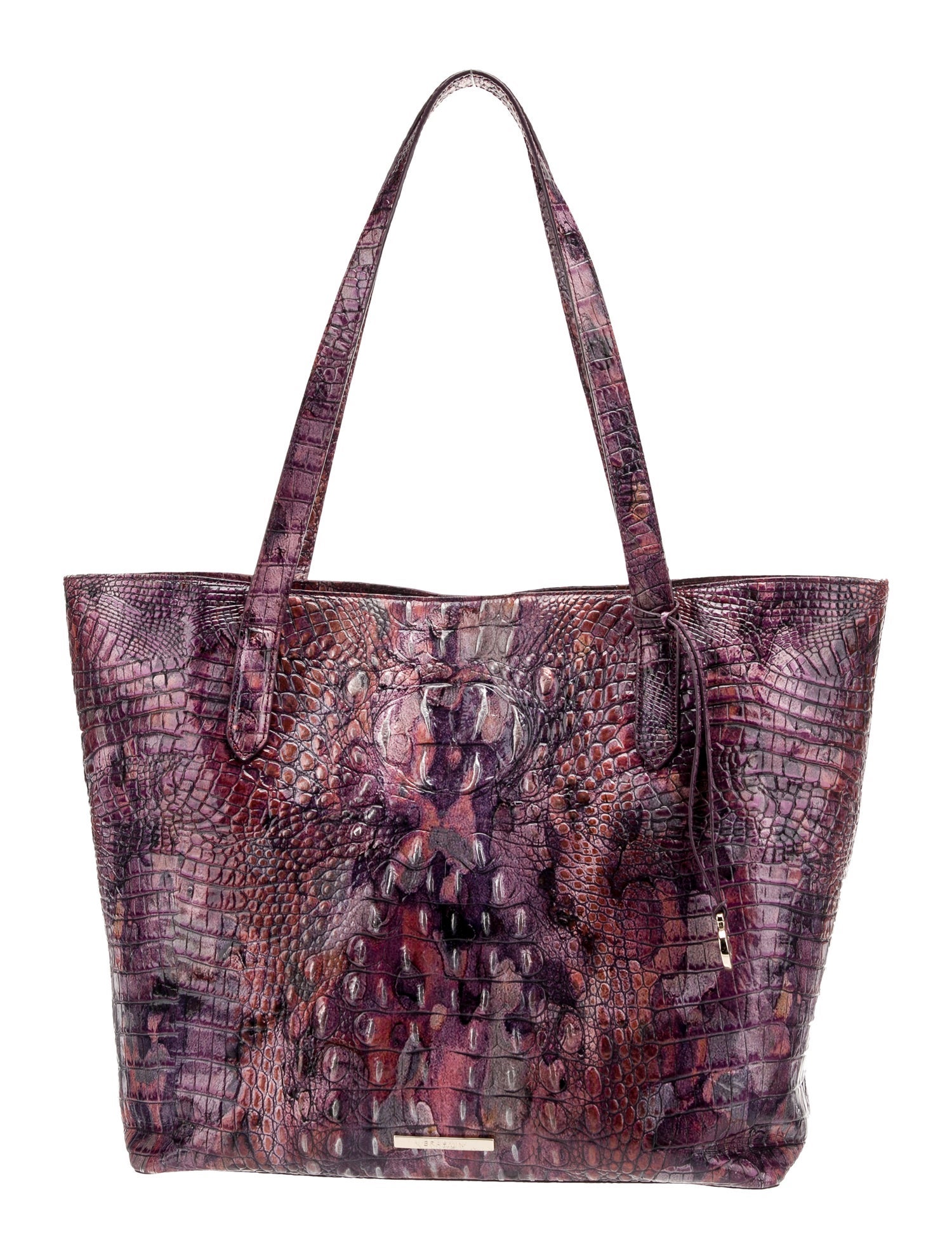 Brahmin Embossed Leather Tote - Purple Totes, Handbags - BRHMN20406 ...