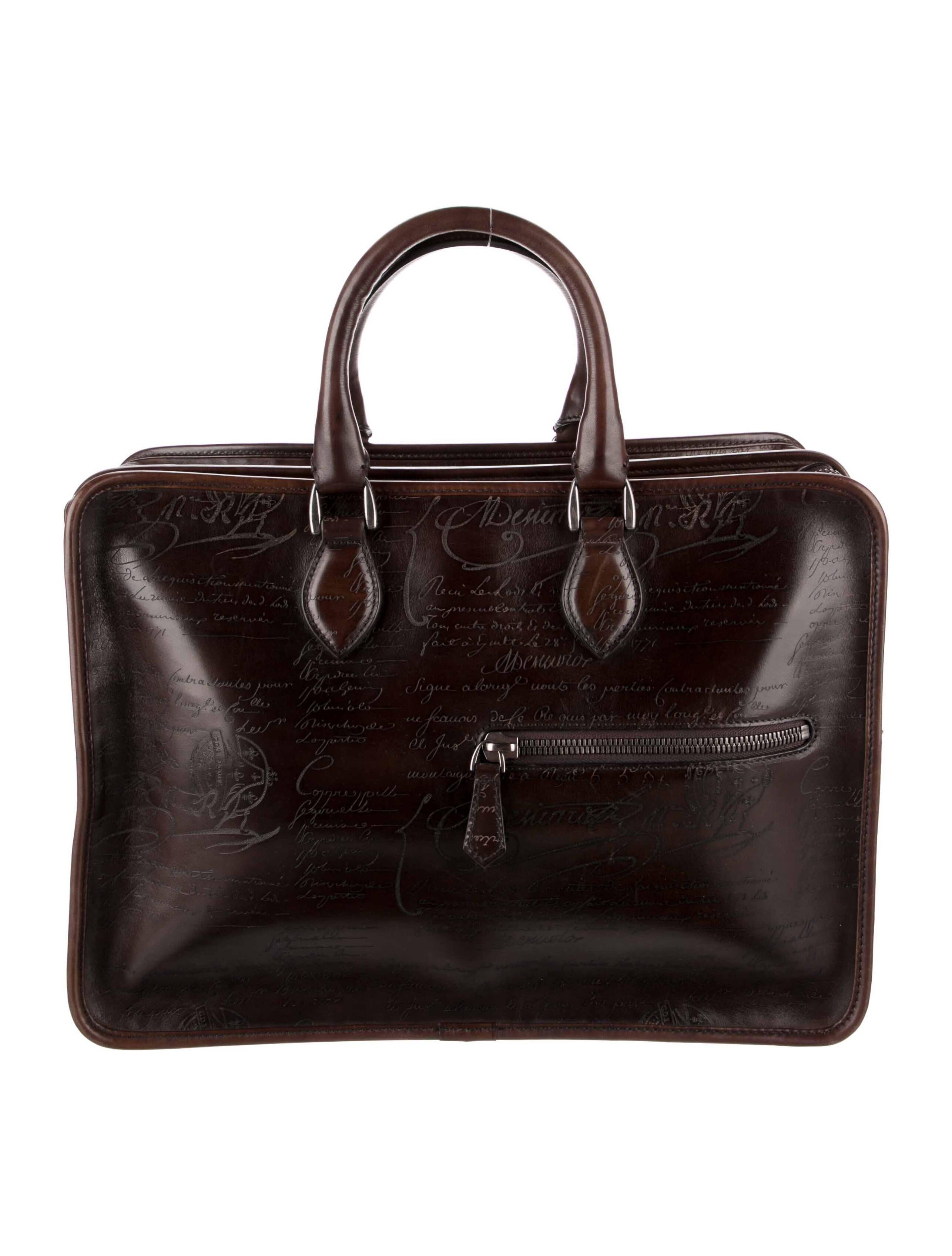 Berluti Leather Printed Briefcase - Brown Briefcases, Bags - BRL26027 ...