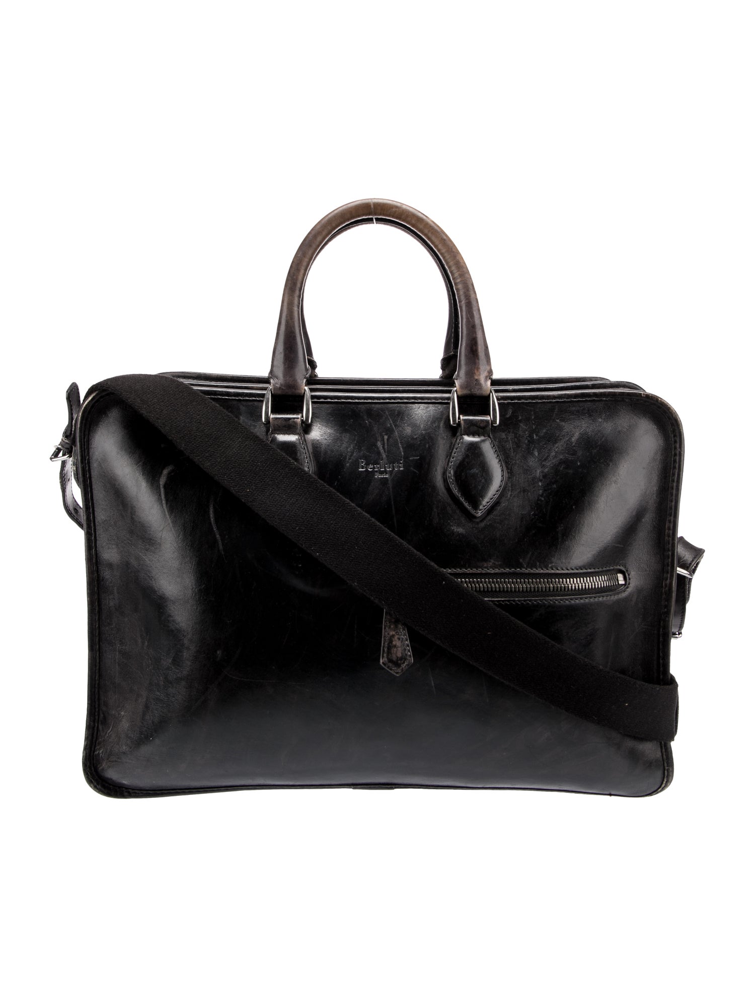 Bottega Veneta Intrecciato-Trimmed Ostrich Briefcase - Blue Briefcases ...