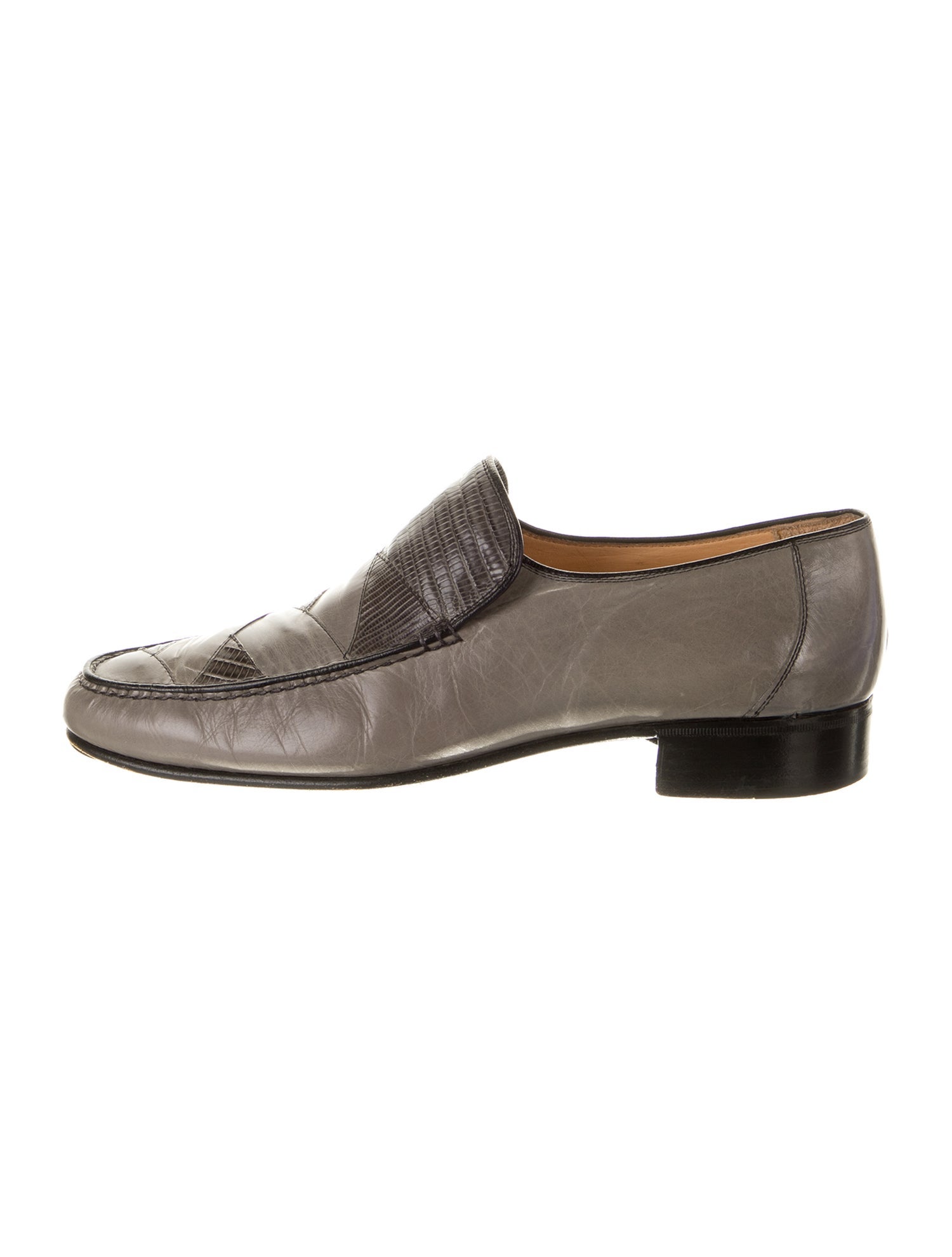 Bruno Magli Leather Loafers - Grey Flats, Shoes - BRN28761 | The RealReal