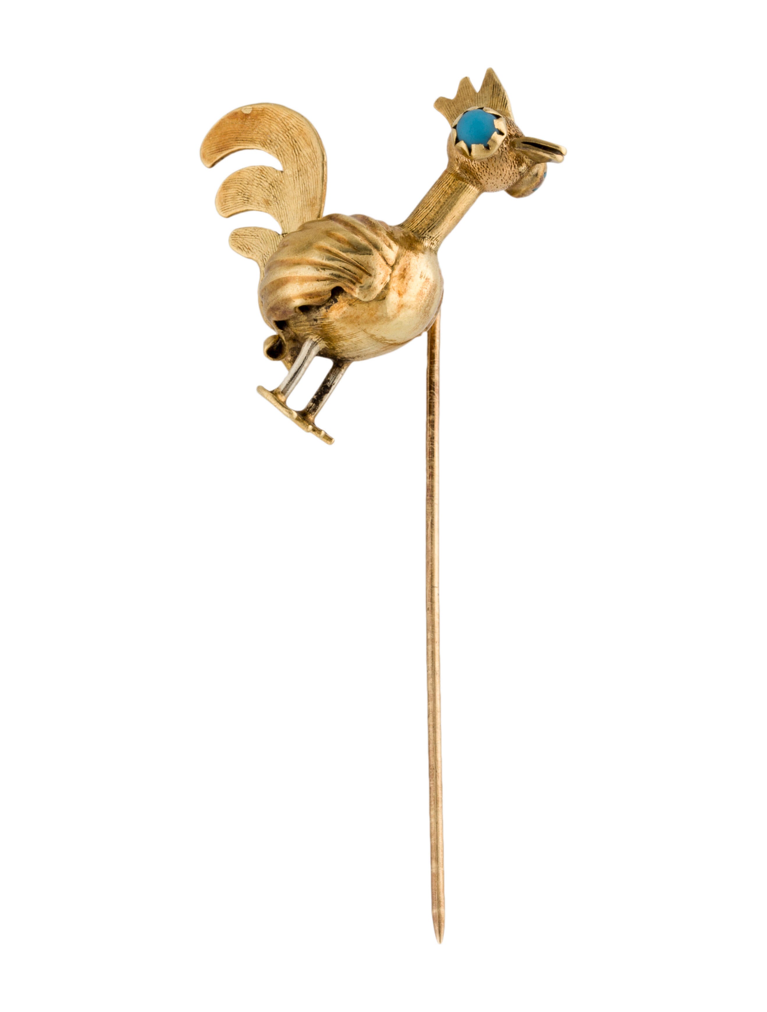 Cartier Vintage Two-Tone Riding Crop Brooch Pin - 18K Yellow Gold Pin ...