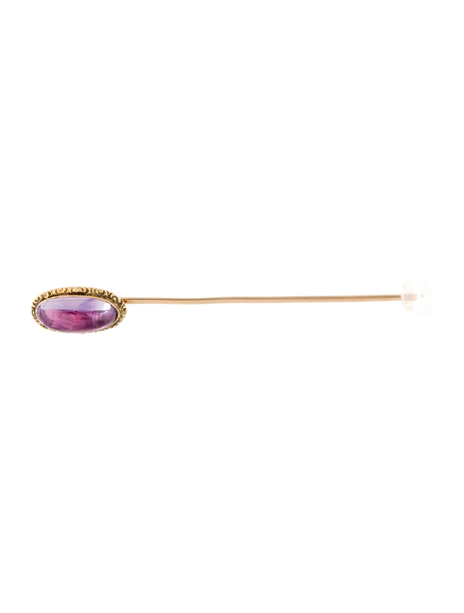 Brooch Vintage Amethyst Stick Pin - 14K Yellow Gold Stick Pin, Brooches ...