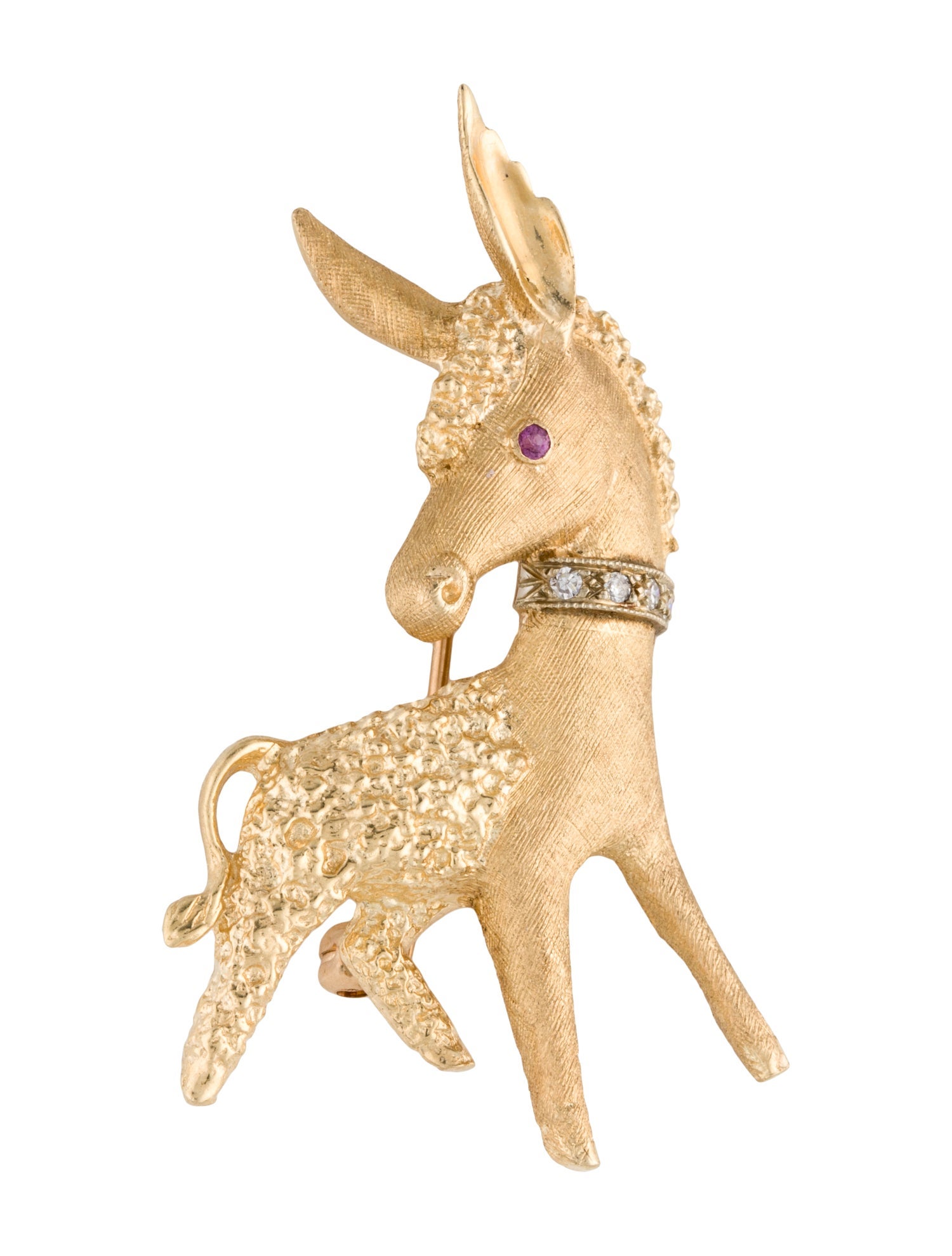 Brooch 14K Diamond Cherub Convertible Brooch Pin/Pendant - 14K Yellow ...