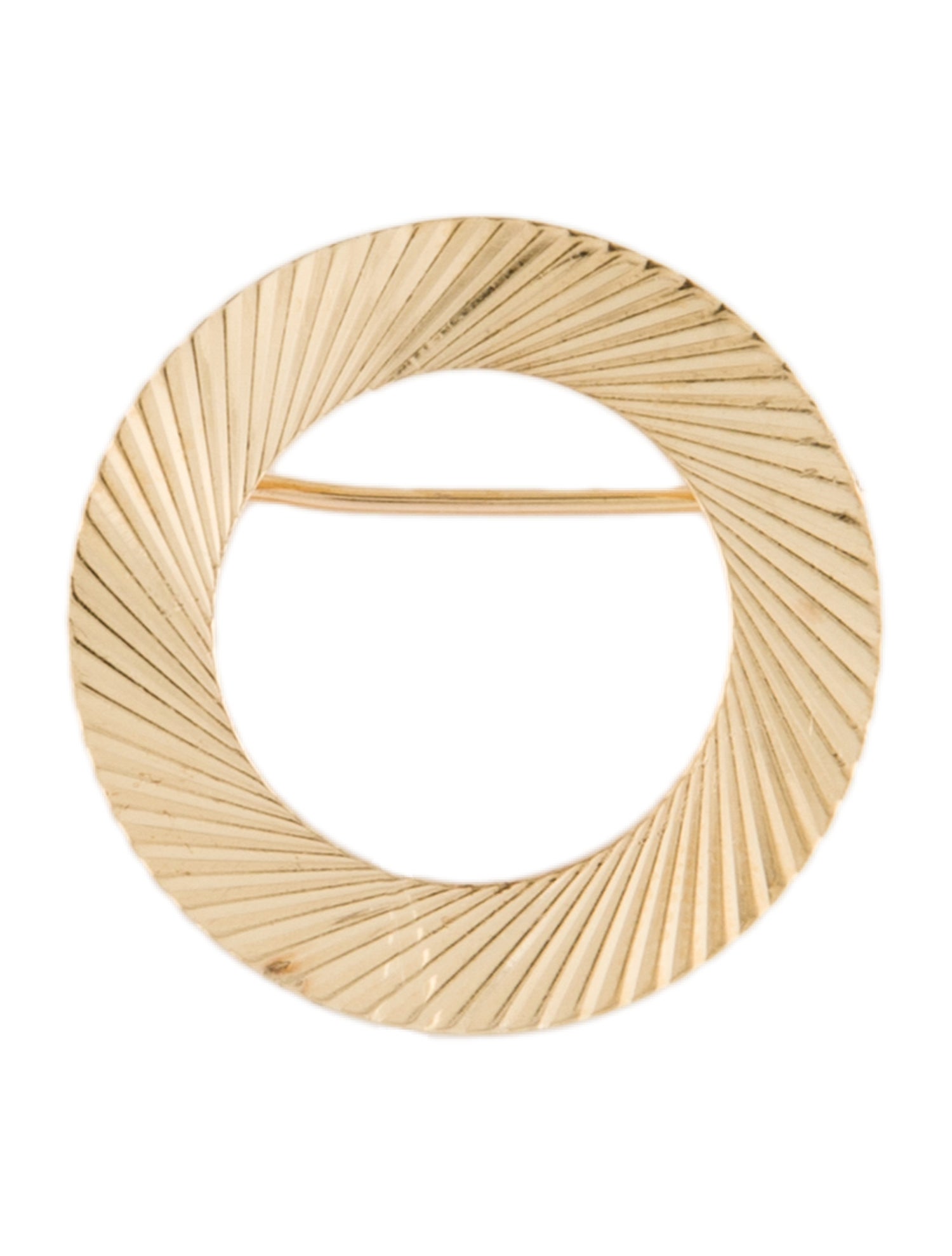 Brooch 14K Textured Round Pin Brooch - 14K Yellow Gold Pin, Brooches ...