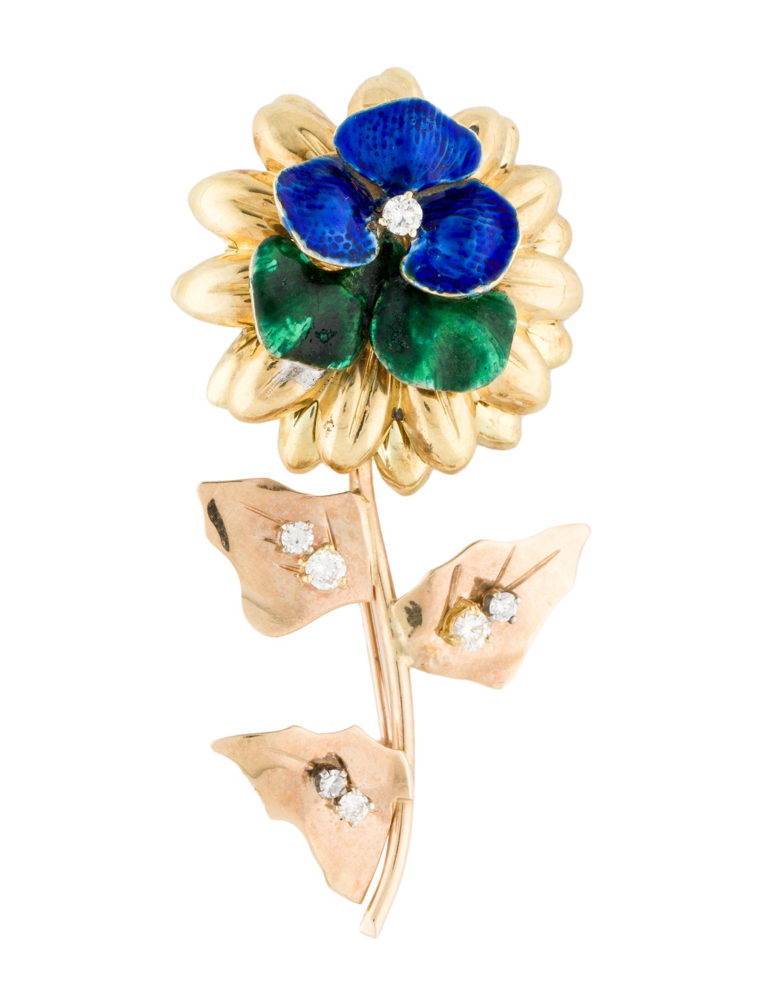 Iradj Moini Mother of Pearl & Multistone Flower Bouquet Pin - Brass Pin ...