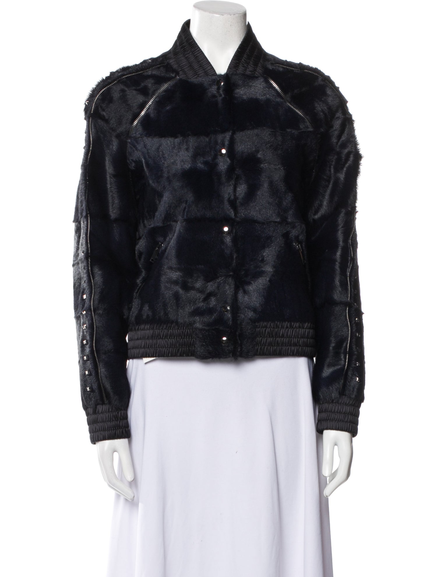 Brandon Sun Goat Fur Fur Jacket - Blue Jackets, Clothing - BRS20267 ...