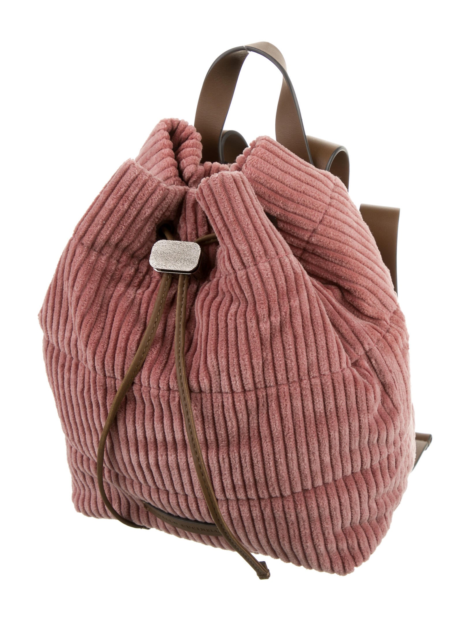 Brunello Cucinelli Leather Trimmed Velvet Backpack - Pink Backpacks ...