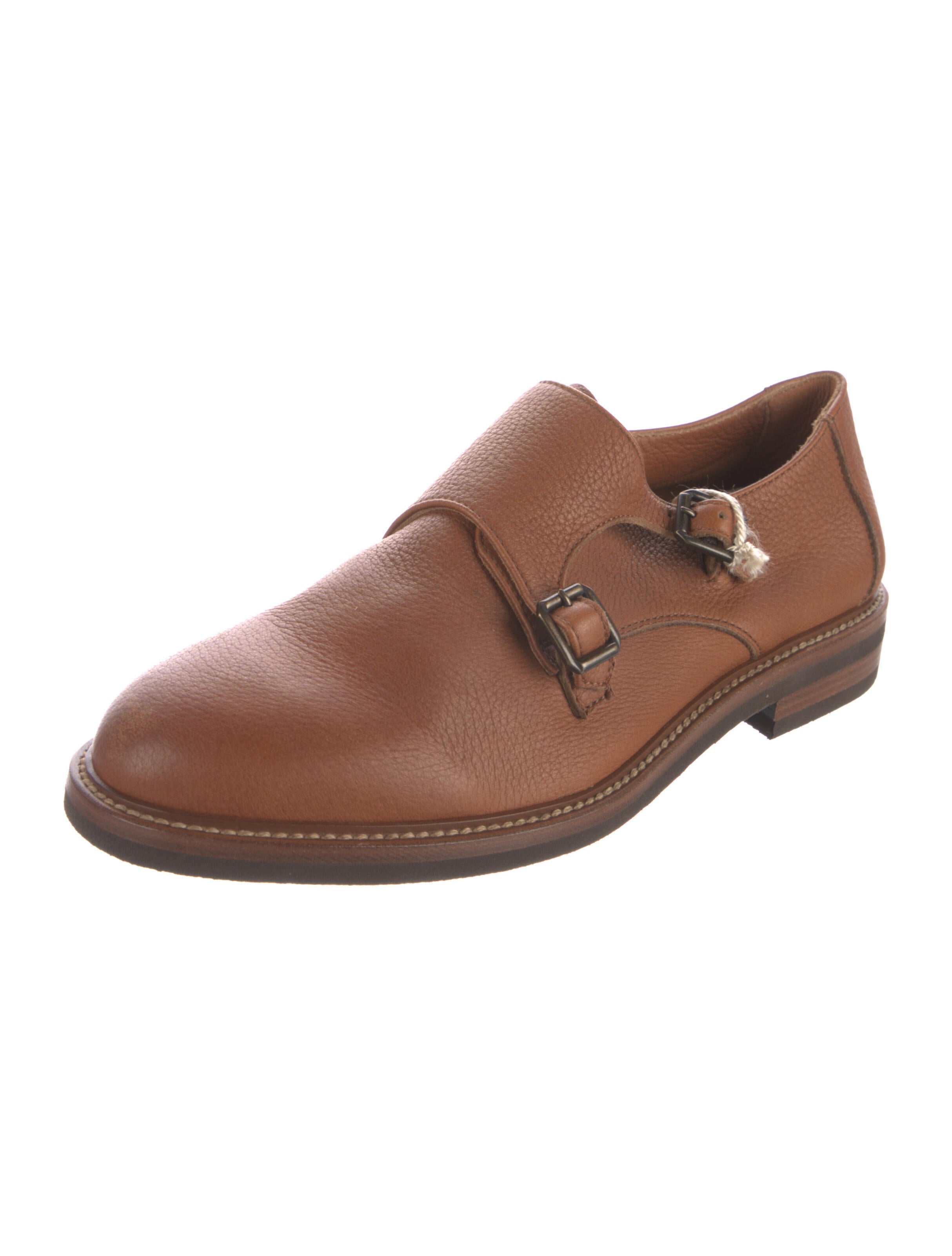 Brunello Cucinelli Leather Monk Straps - Brown Monk Straps, Shoes ...