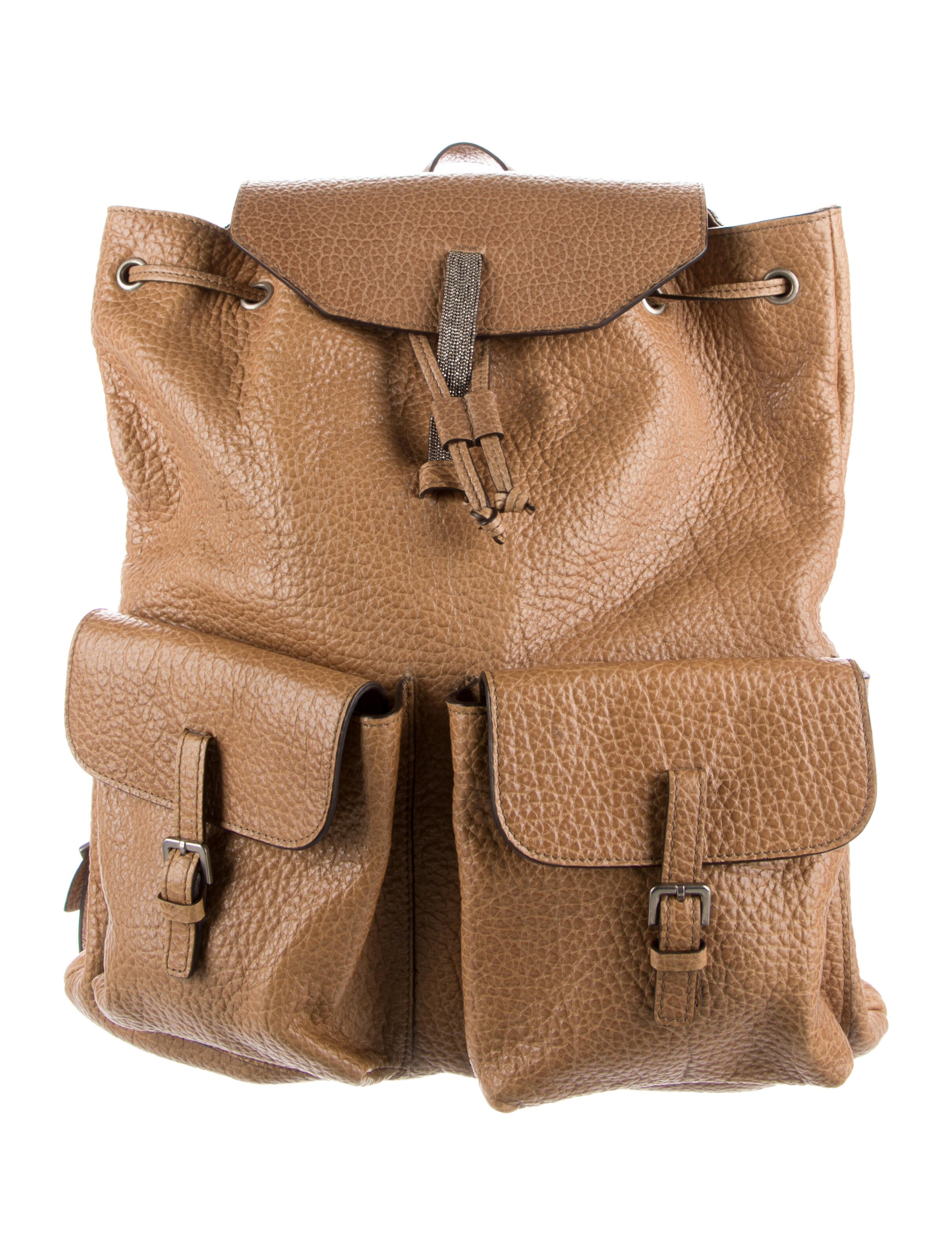 Brunello Cucinelli Leather Backpack Bag - Brown Backpacks, Handbags ...