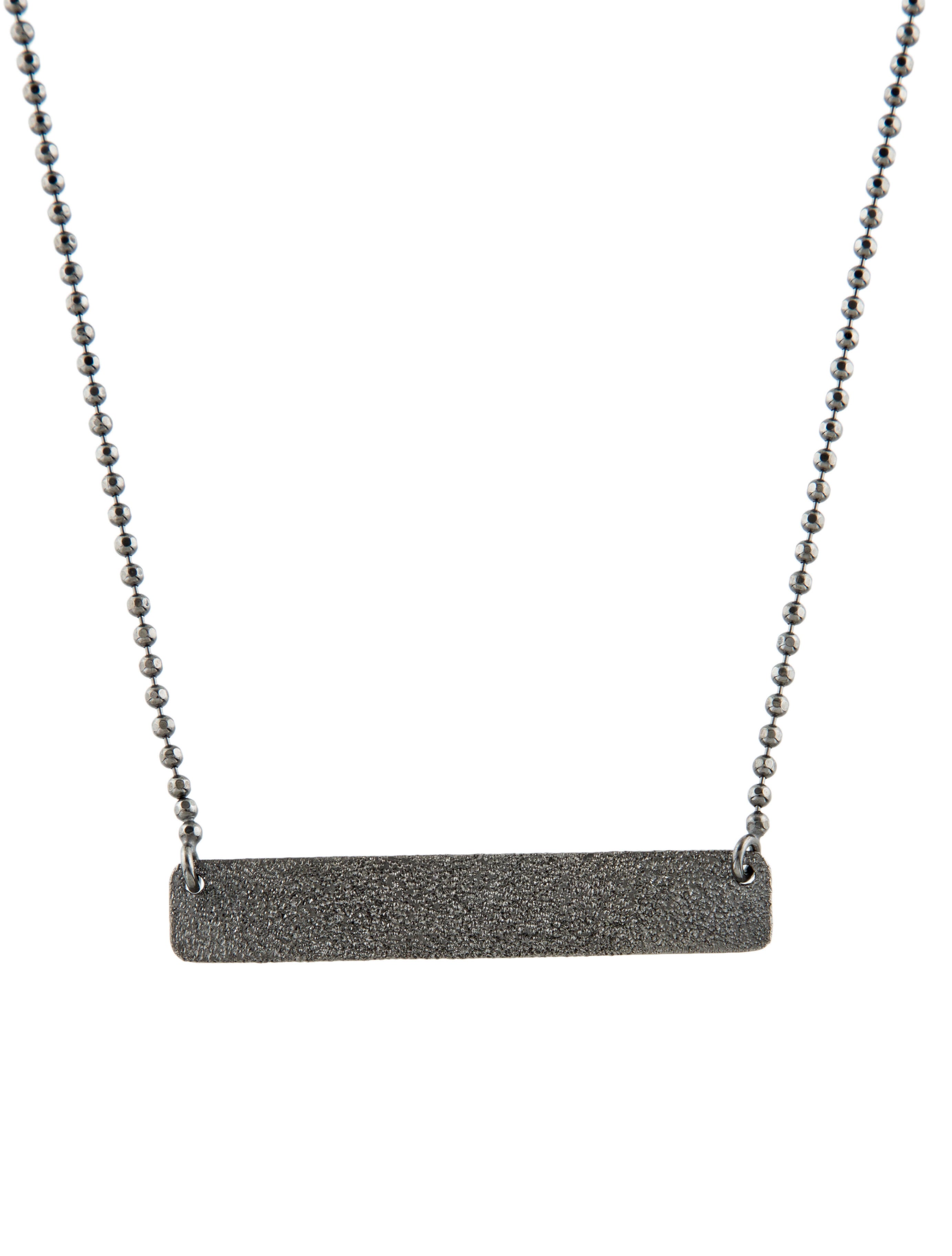 Brunello Cucinelli Name Plate Pendant Necklace - Sterling Silver ...