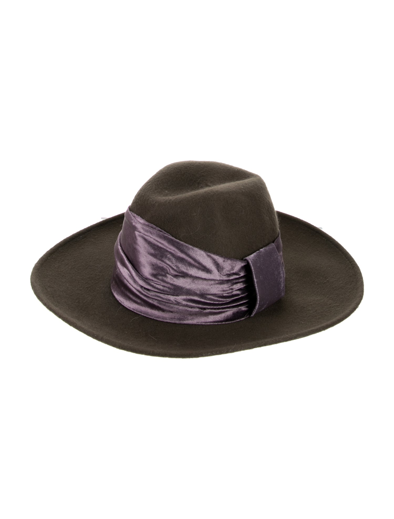 Brunello Cucinelli Wool Wide Brim Hat w/ Velvet Trim - Brown Hats, Accessories - BRU282614 | The ...
