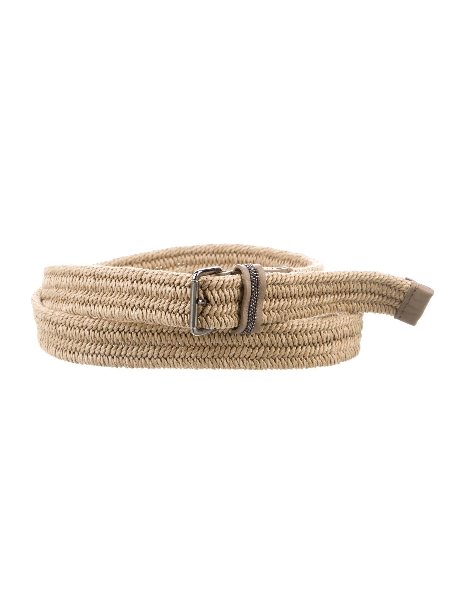 Brunello Cucinelli Raffia Beaded Accents Belt - Brown Belts ...