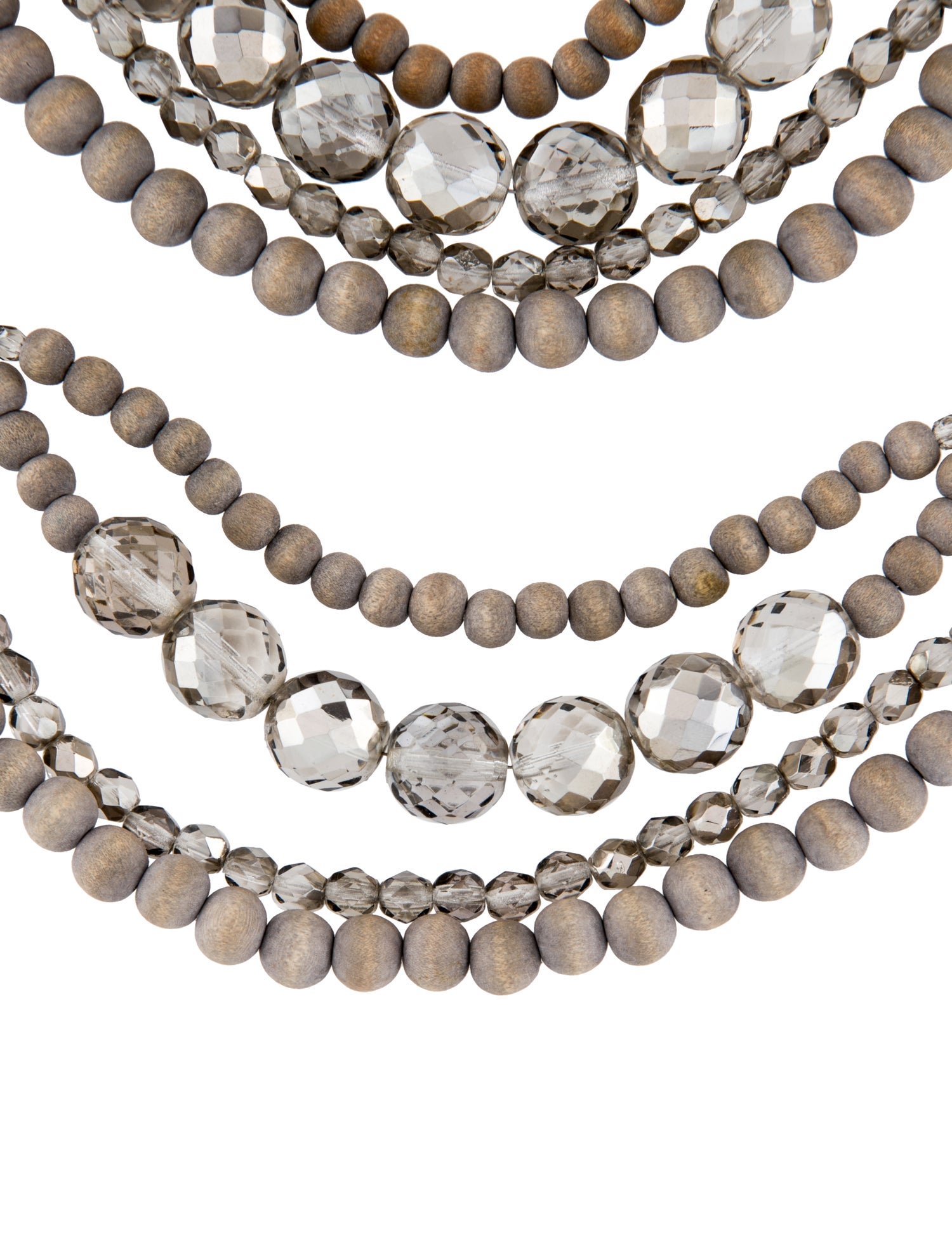 Brunello Cucinelli Crystal & Wood Multistrand Necklace - Brown ...