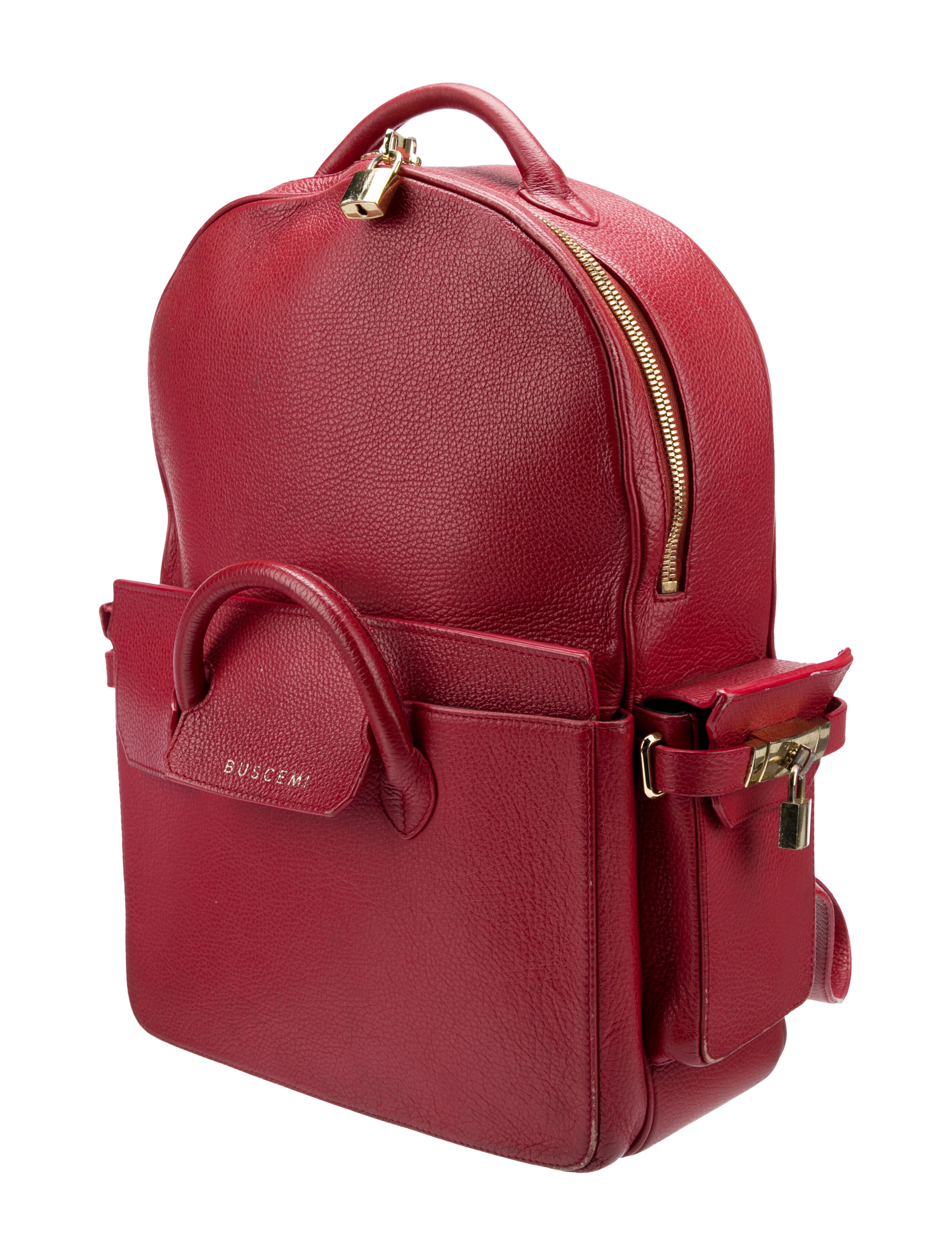 Buscemi Pebble Leather Backpack - Red Backpacks, Bags - BSI25030 | The ...