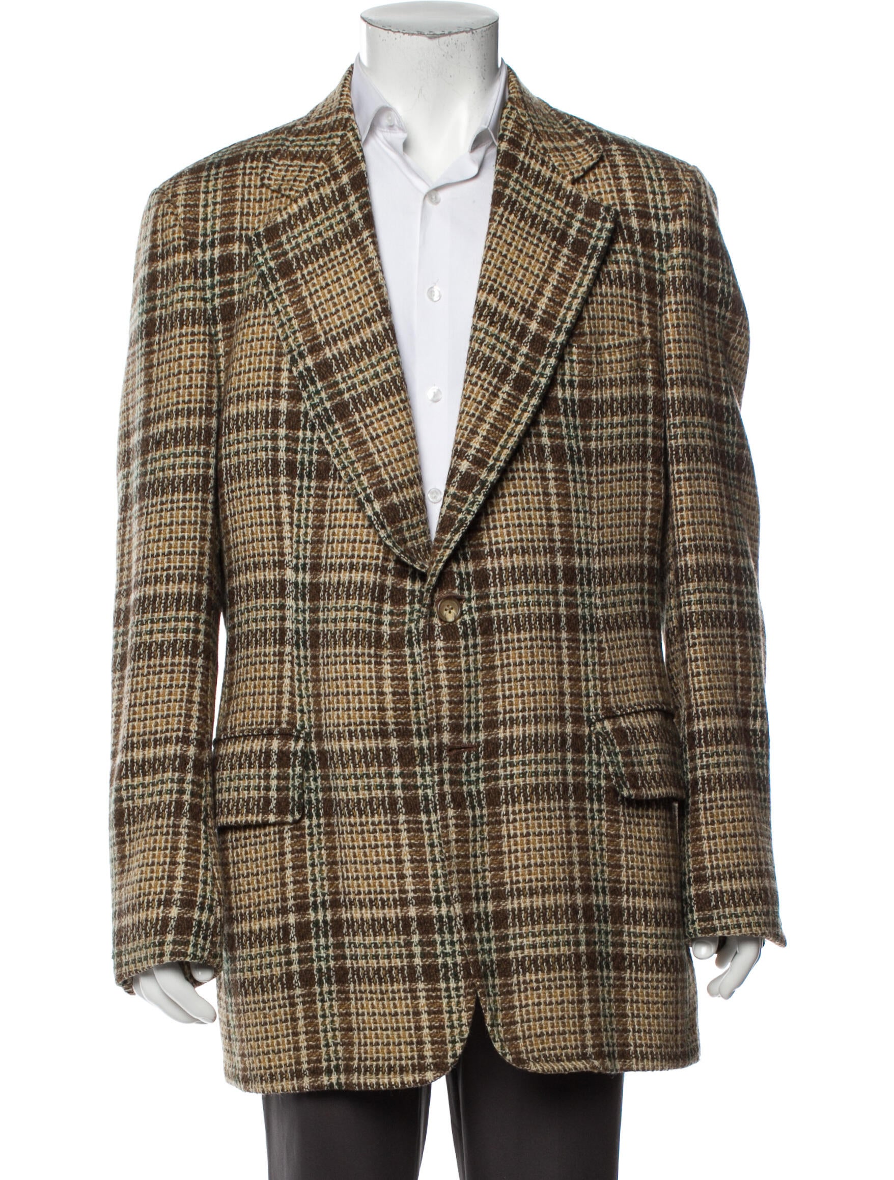 Burberry's Plaid Print Blazer - Brown Suiting, Clothing - BSUYR30853 ...