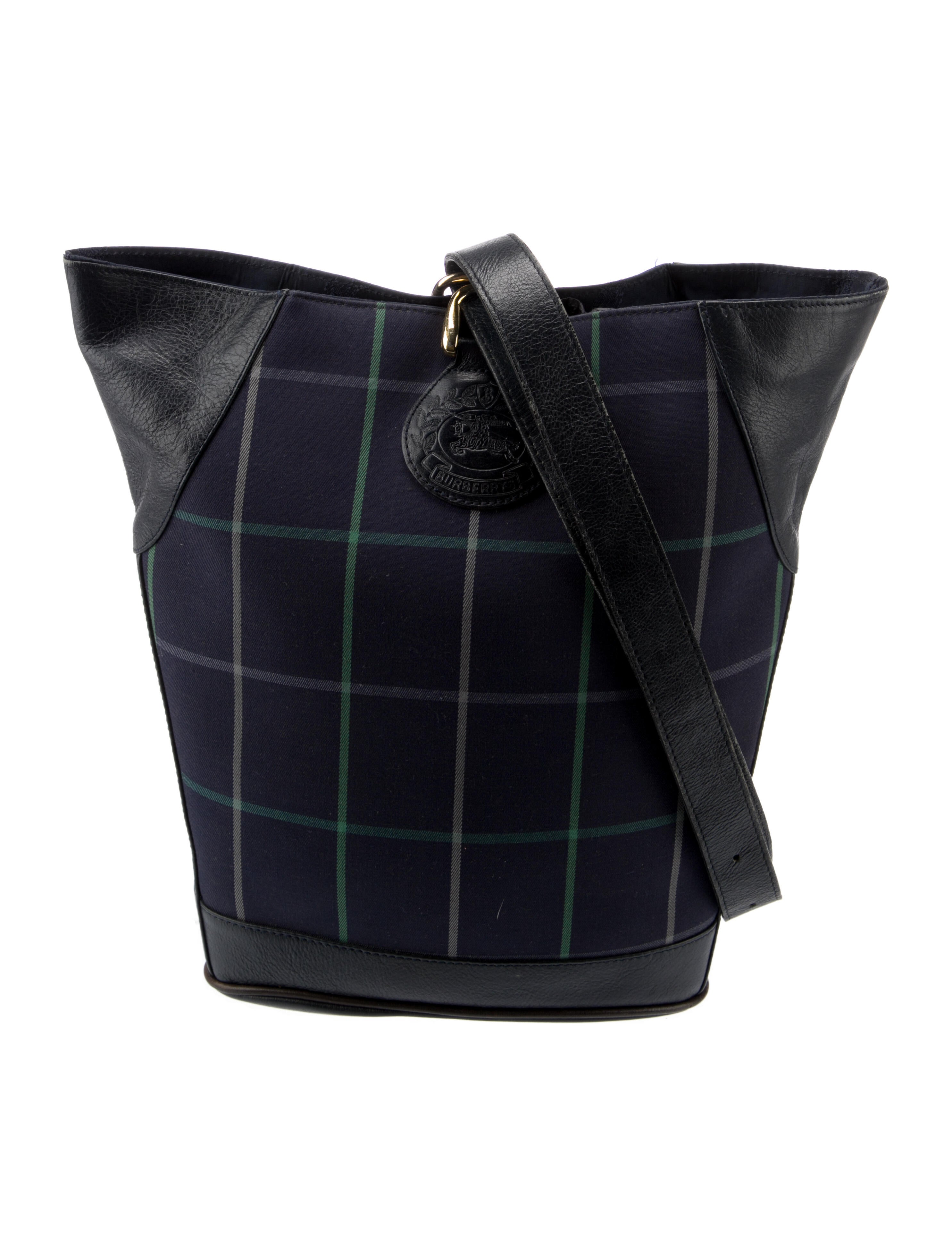 Burberry's Vintage Check Bucket Bag - Blue Bucket Bags, Handbags ...