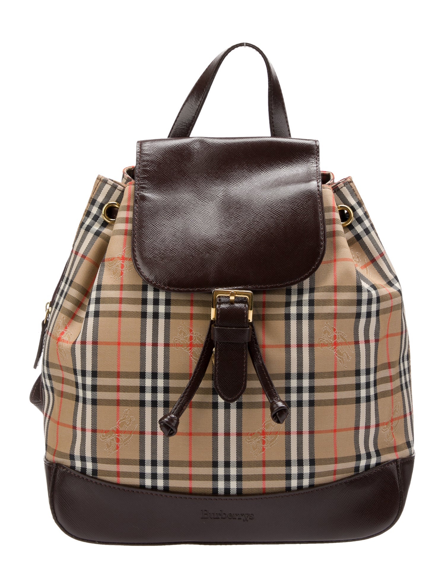 Burberry's Plaid Coated Canvas Backpack - Neutrals Backpacks, Handbags ...