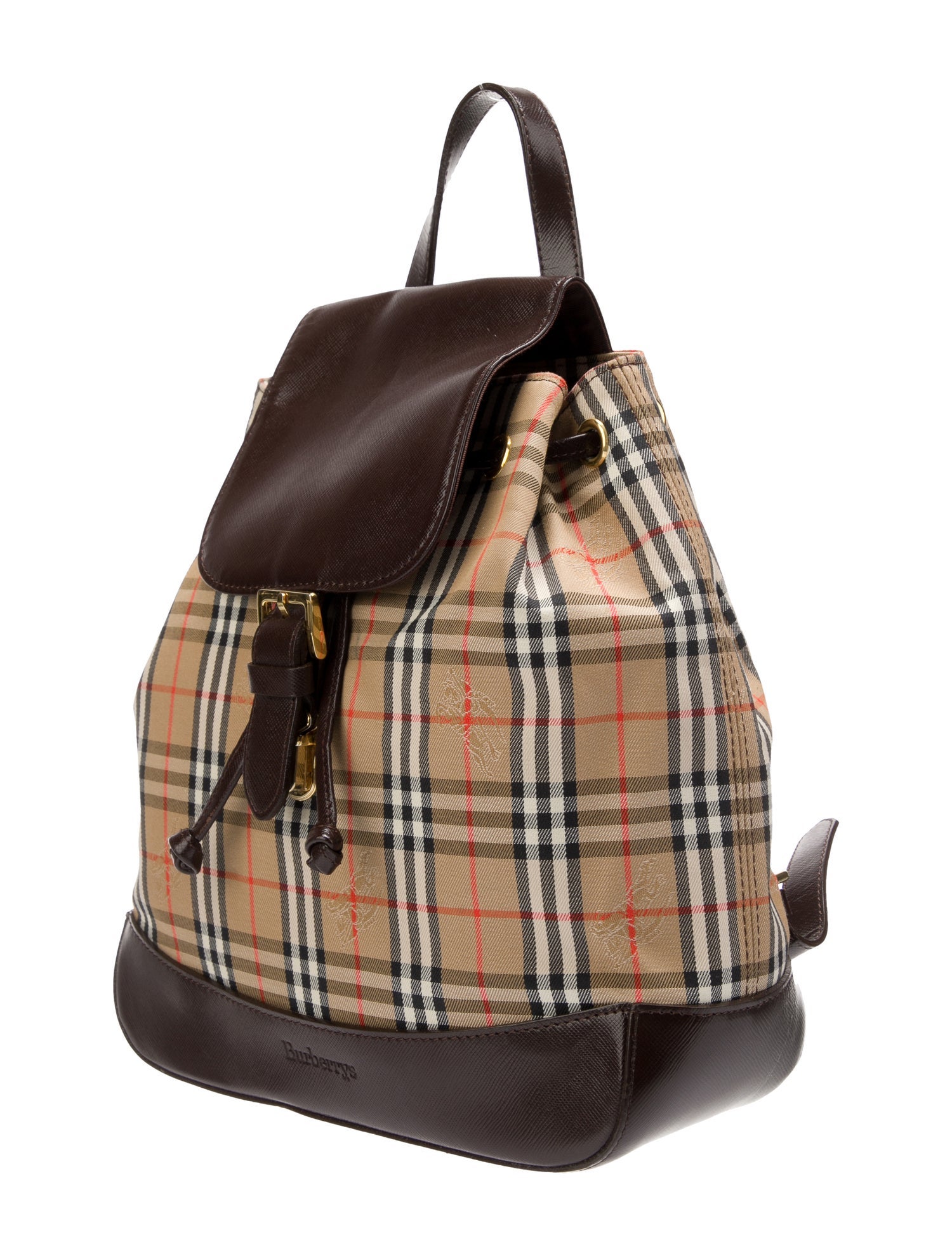 Burberry's Plaid Coated Canvas Backpack - Neutrals Backpacks, Handbags ...