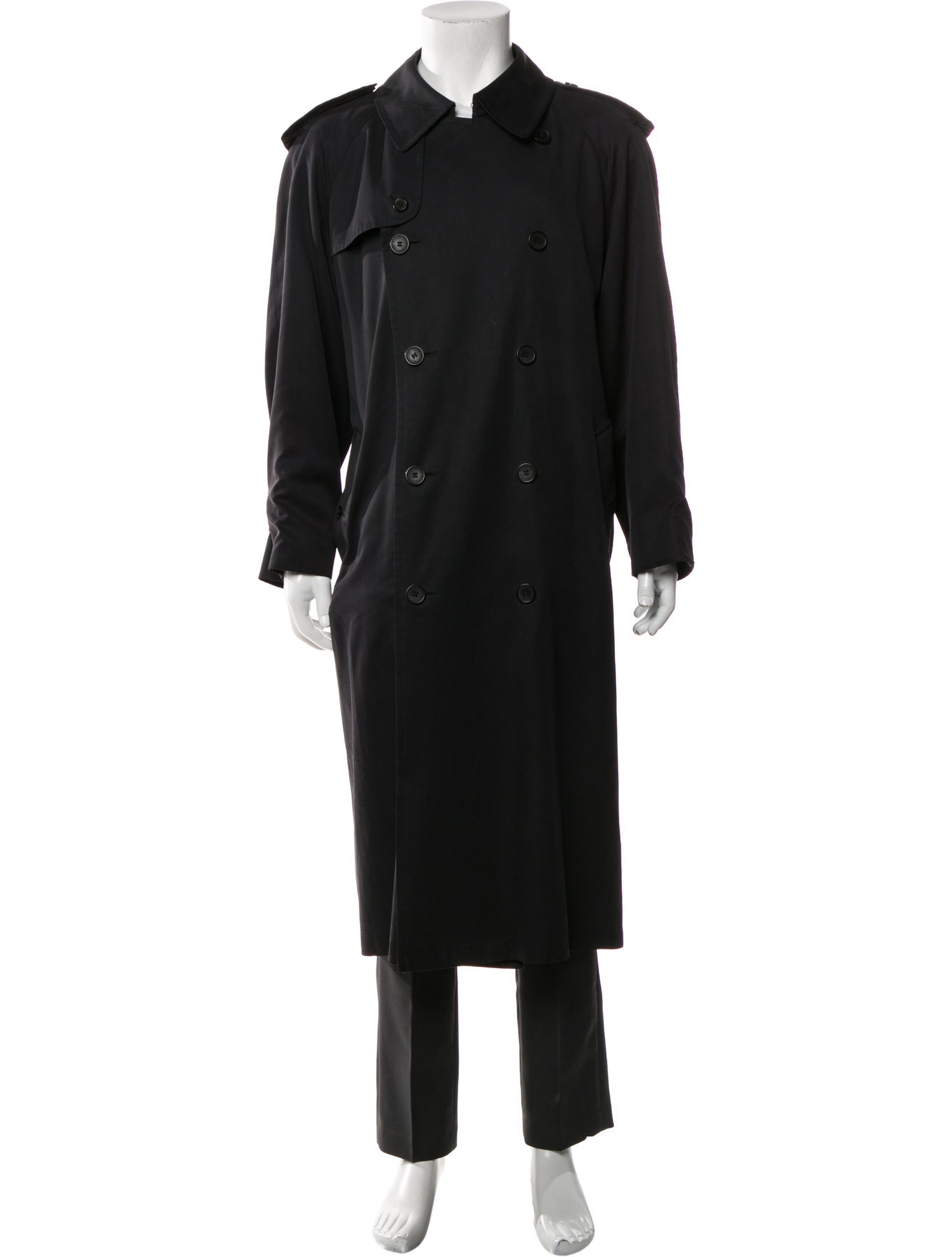 Burberry's House Check Pattern Trench Coat - Black Outerwear, Clothing ...