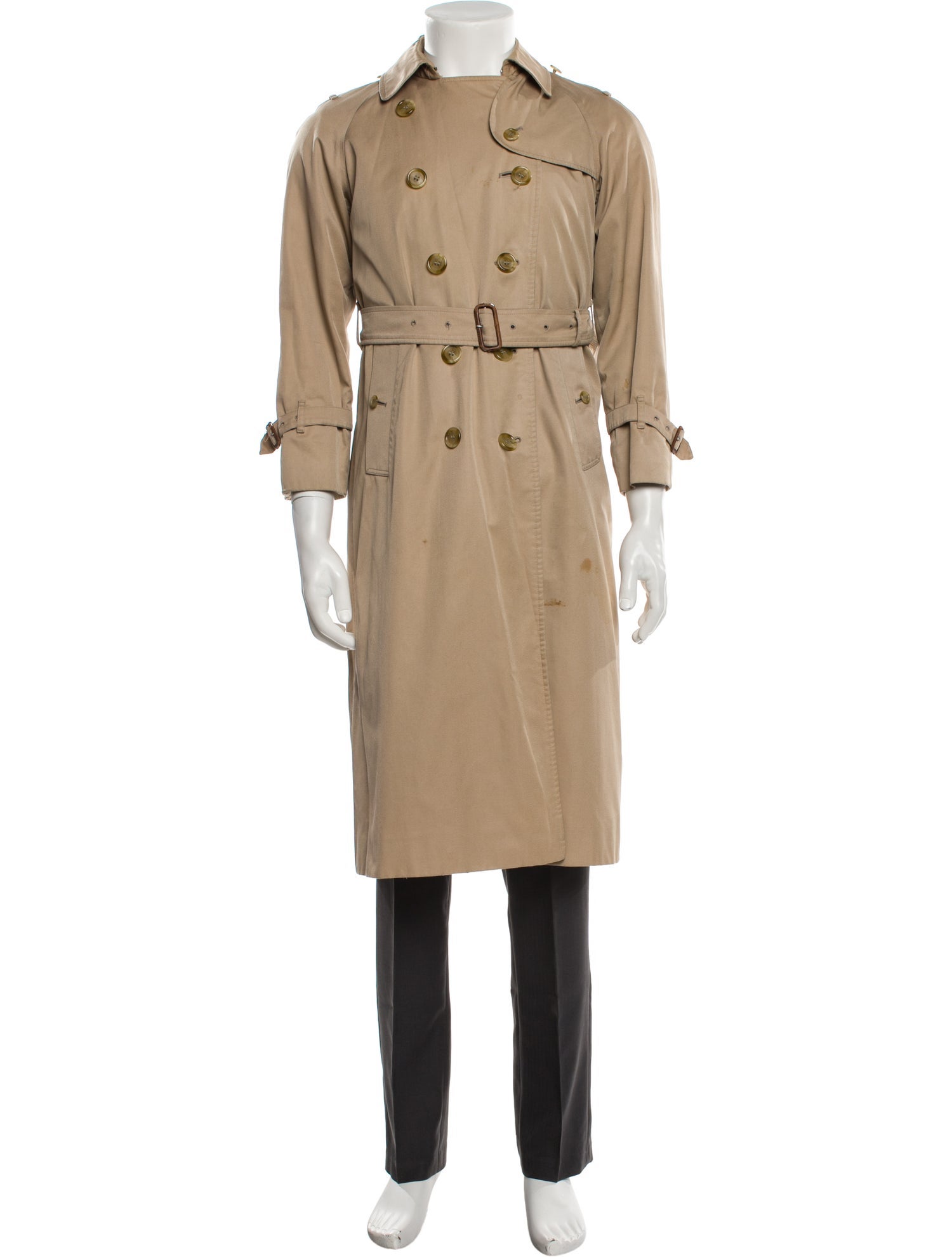 Burberry's House Check Pattern Wool Trench Coat - Neutrals Outerwear ...