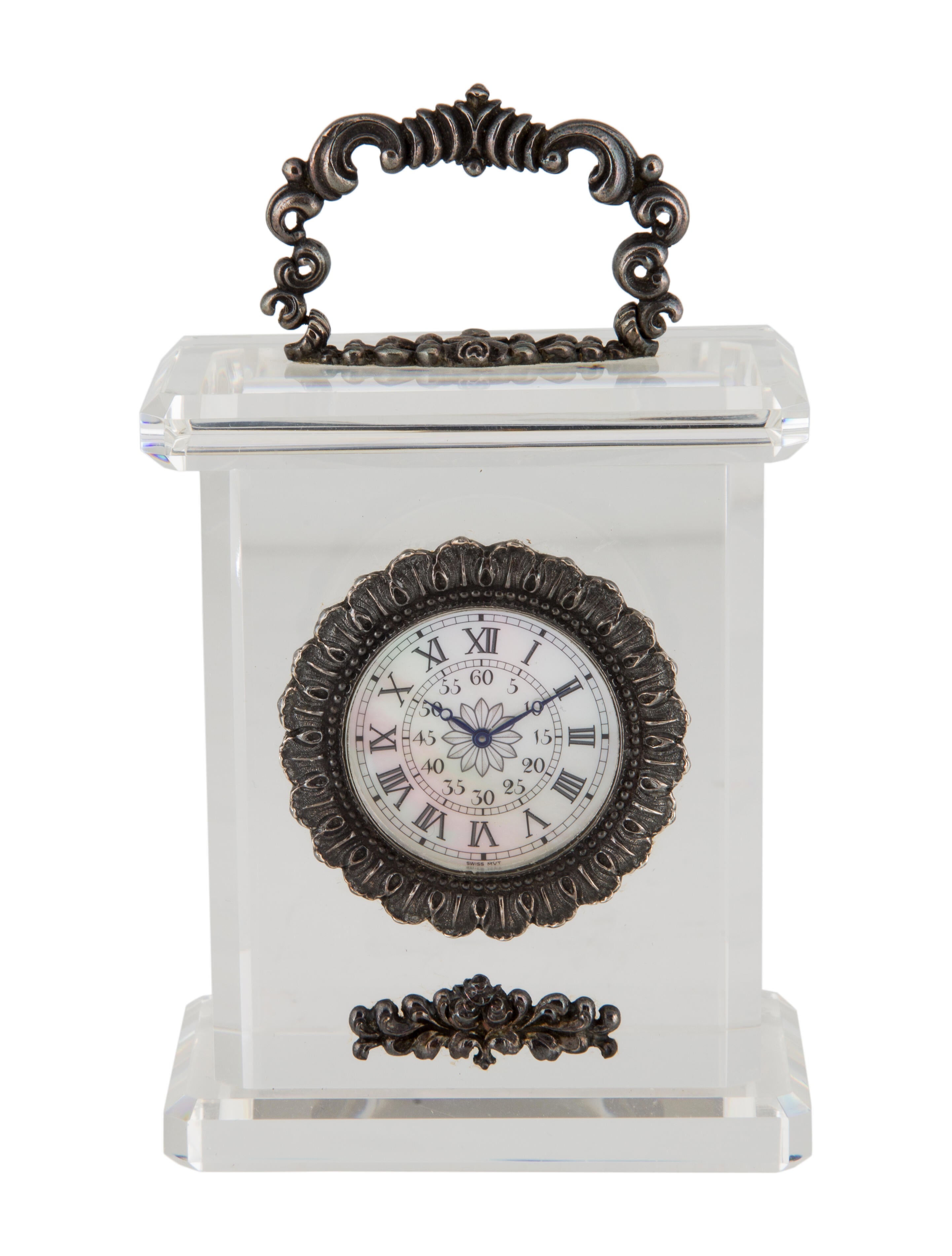 Buccellati Limited Edition Sterling Silver & Crystal Desk Clock ...