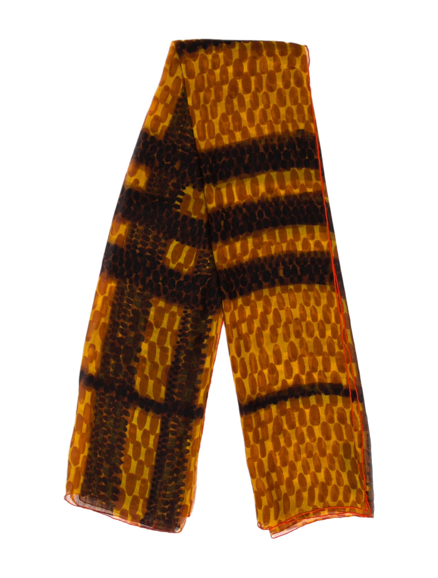 Burberry Prorsum Silk Striped Scarf - Orange Scarves and Shawls ...