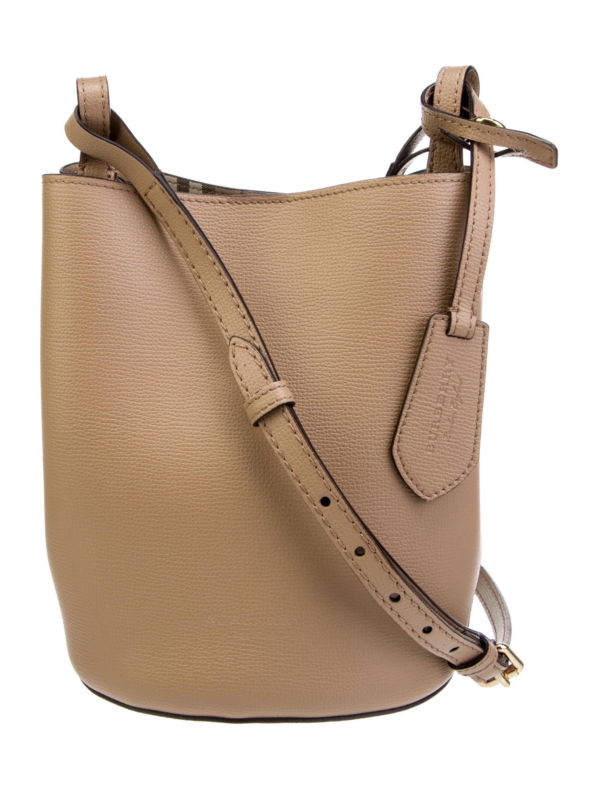 Burberry Leather Lorne Bucket Bag - Neutrals Bucket Bags, Handbags ...