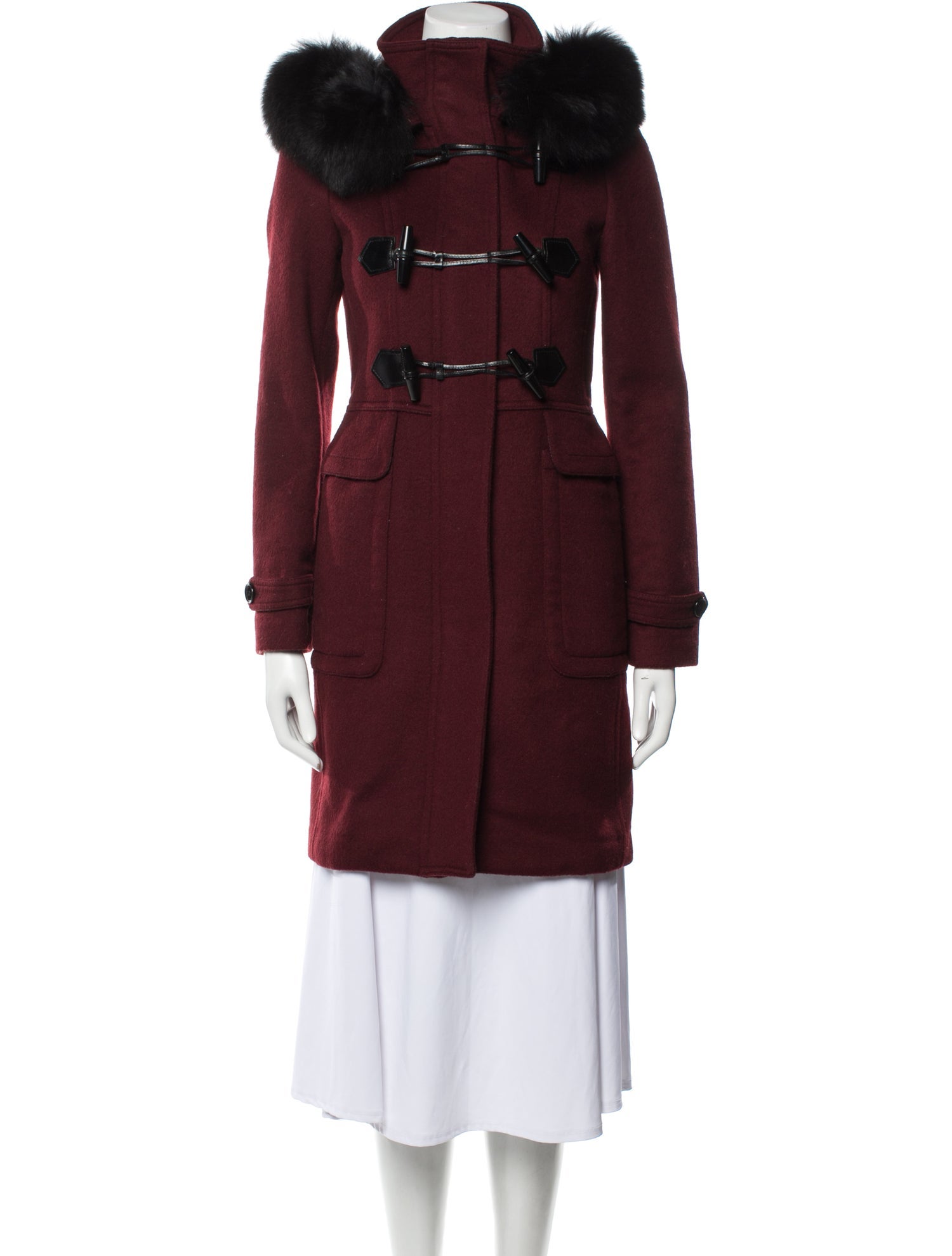 Burberry Prorsum Fur Coat - Burgundy Coats, Clothing - BUF39153 | The ...
