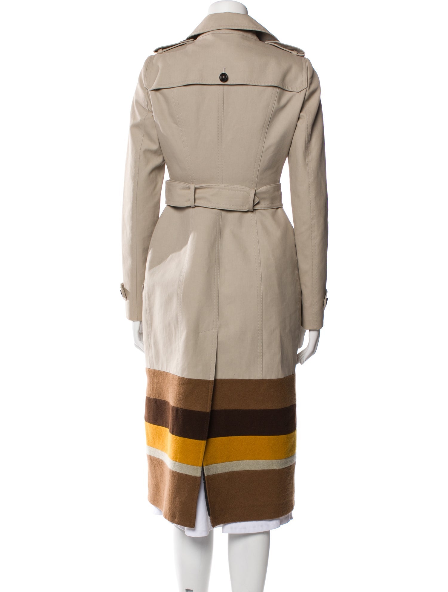 Burberry Prorsum Colorblock Pattern Trench Coat - Neutrals Coats ...